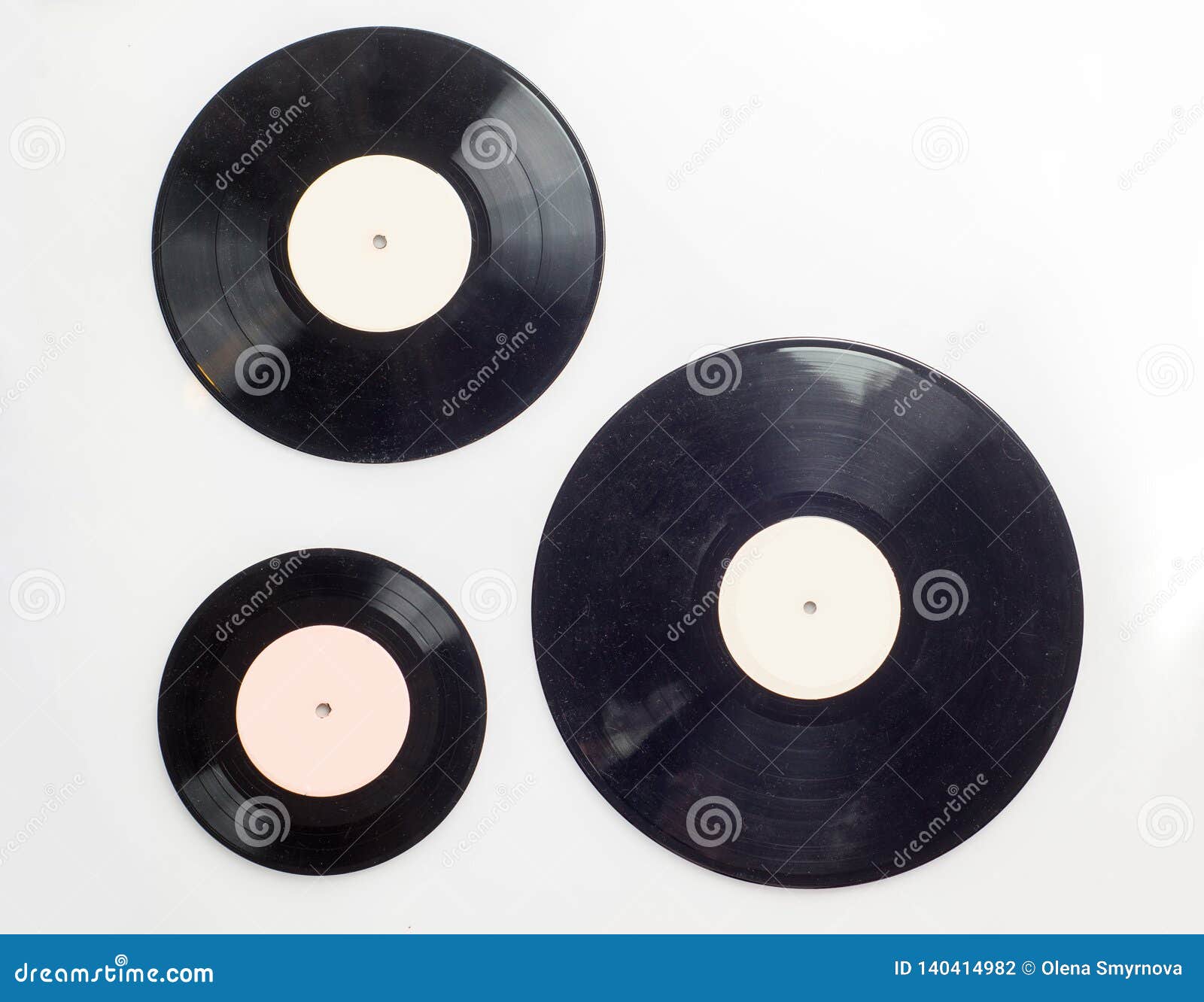 Gramophone Record of Different Sizes Stock Photo - Image of grooves ...