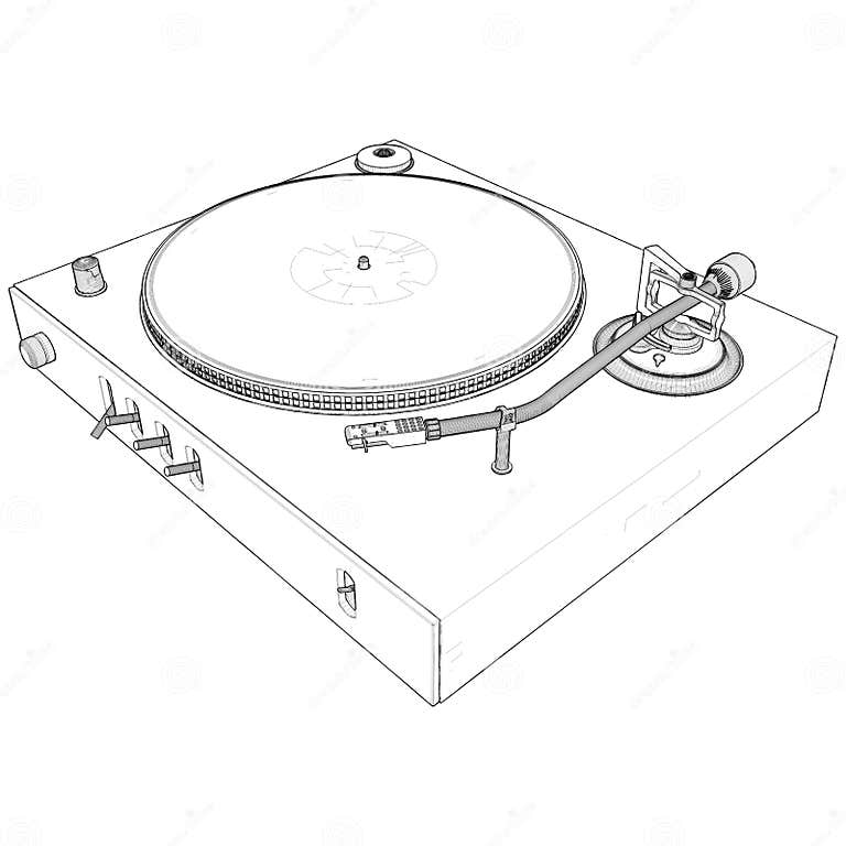 Gramophone Record Player Vector. Illustration on White Background Stock ...