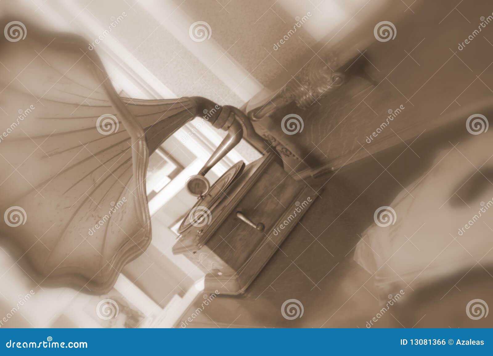 Gramophone in sepia stock photo. Image of listening, obsolete - 13081366