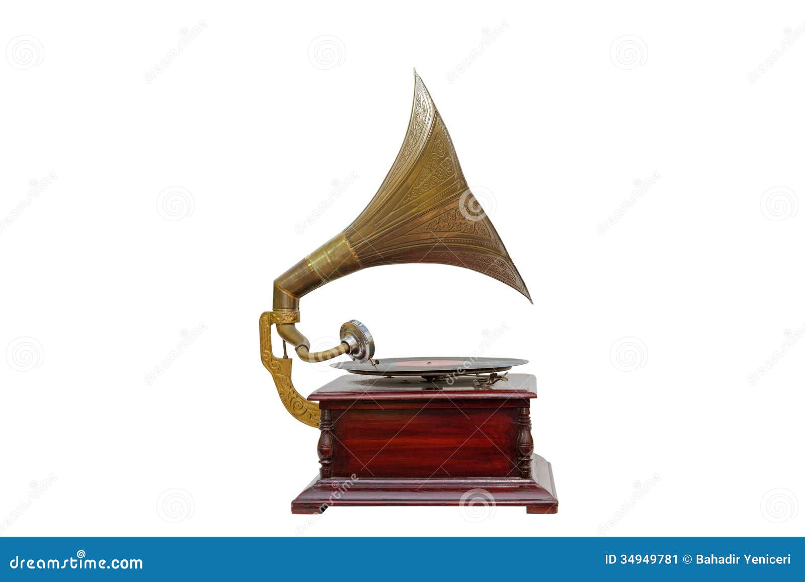 Gramophone stock image. Image of gold, isolated, listen - 34949781