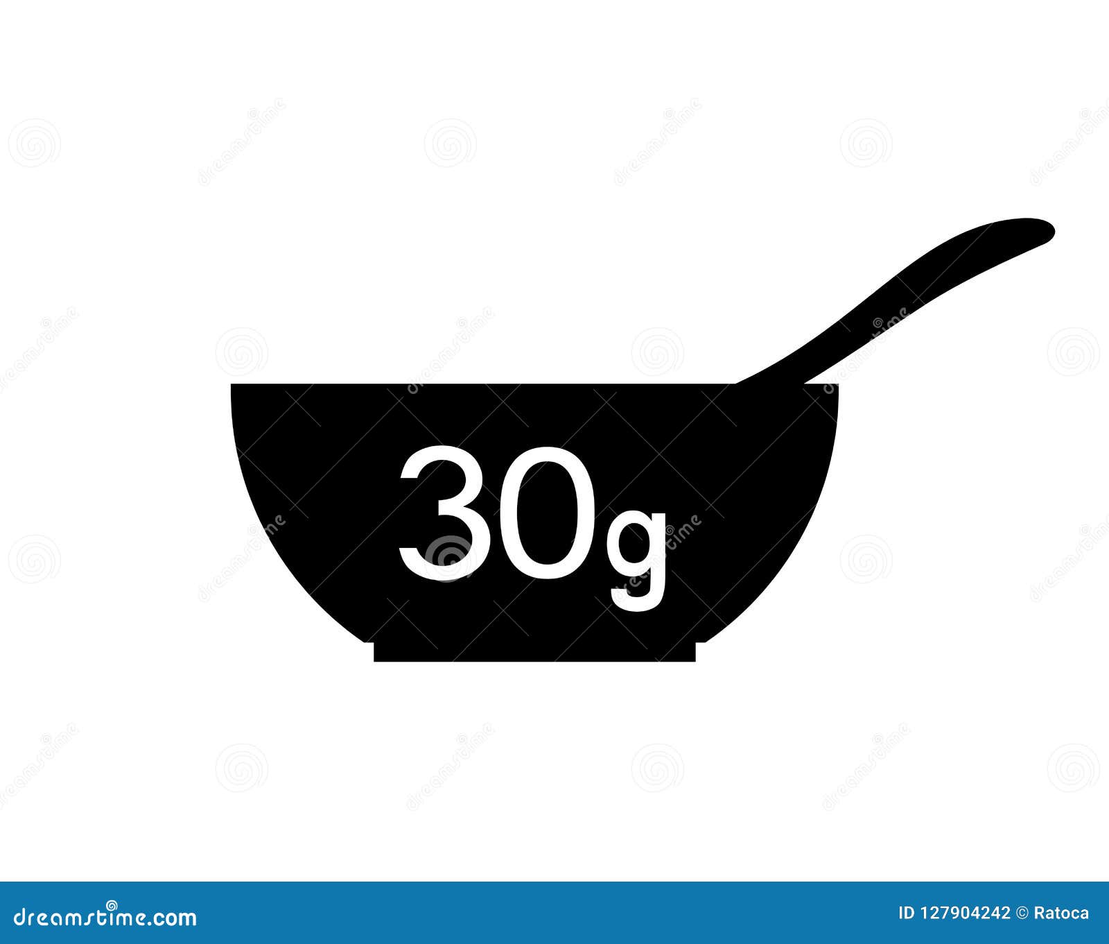 30 Gramos De Icono Del Cuenco Ilustración del Vector - Ilustración de ...