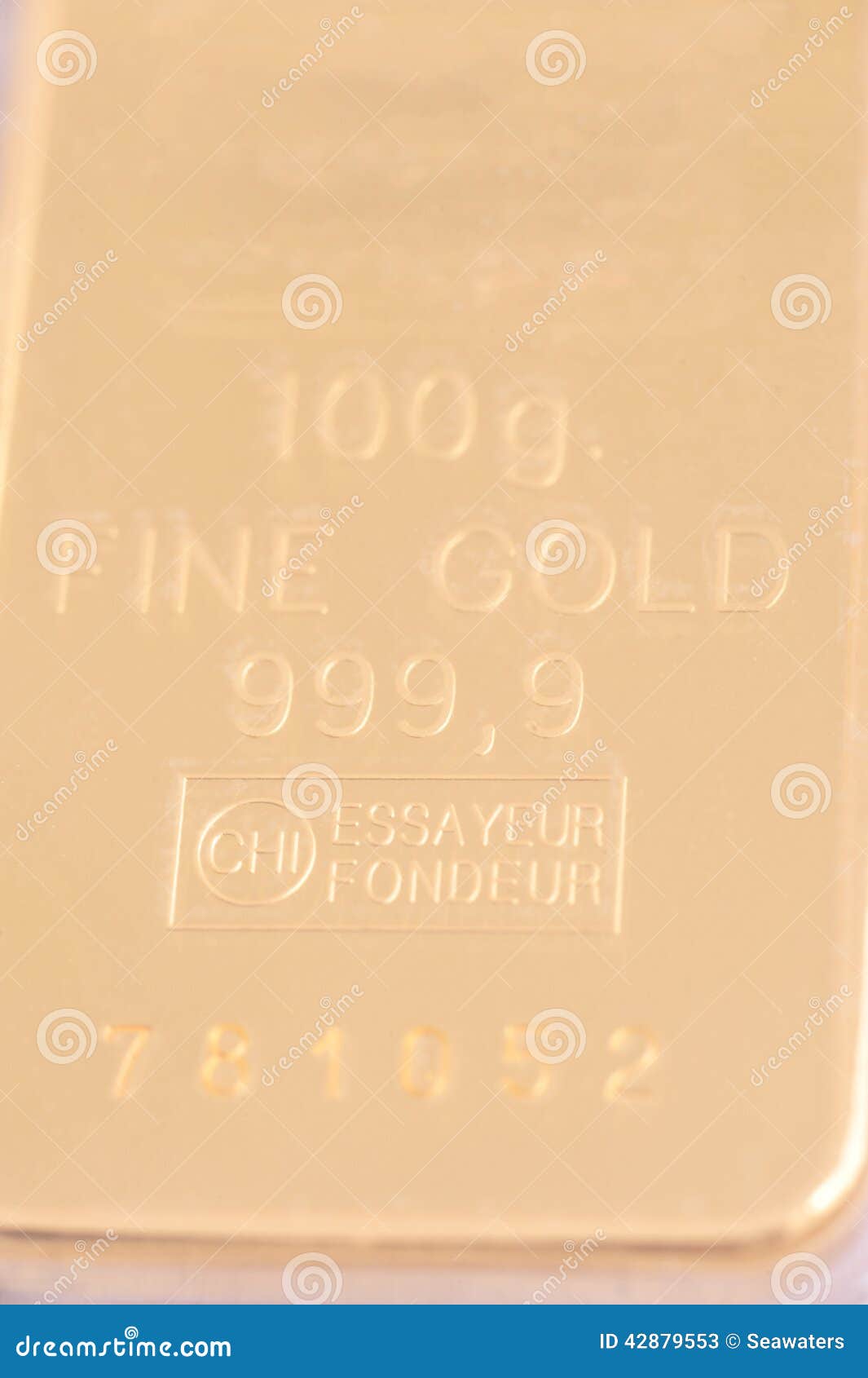 100 grams of pure gold stock image. Image of fine, bullion - 42879553
