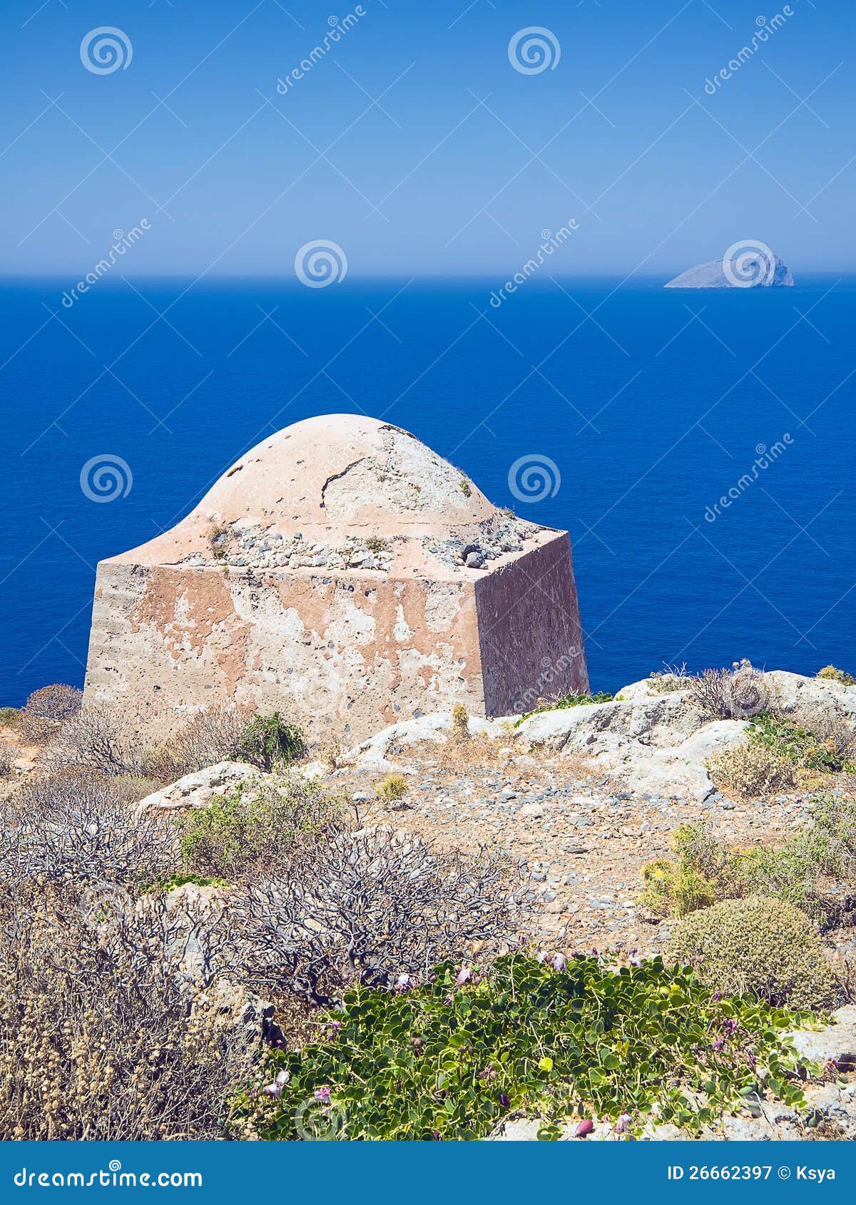 Gramvousa Island Fortress Building, Stock Image - Image of greek ...