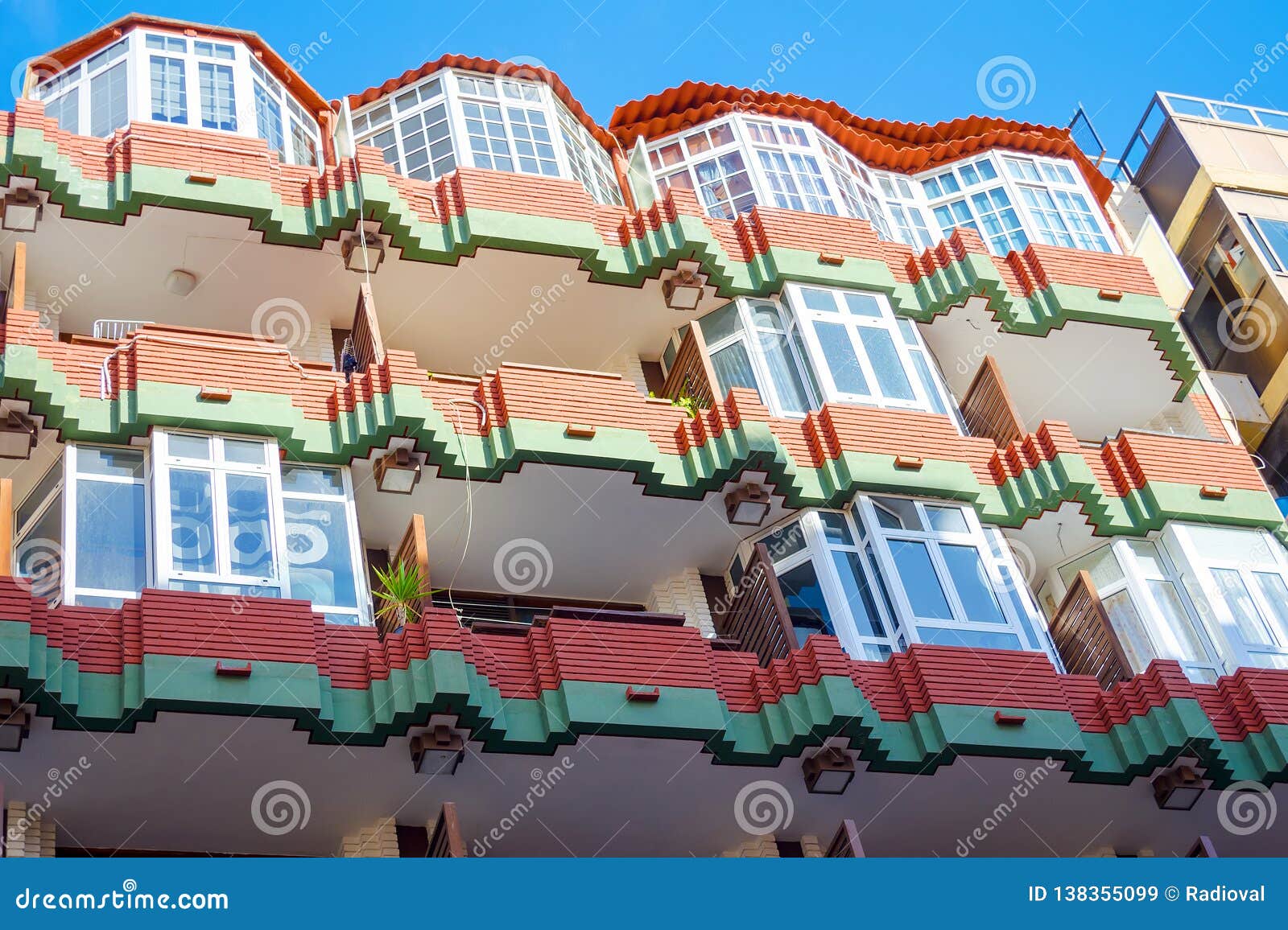 Gran Canaria Architecture. Beautiful Brick Building. Spain. Editorial ...