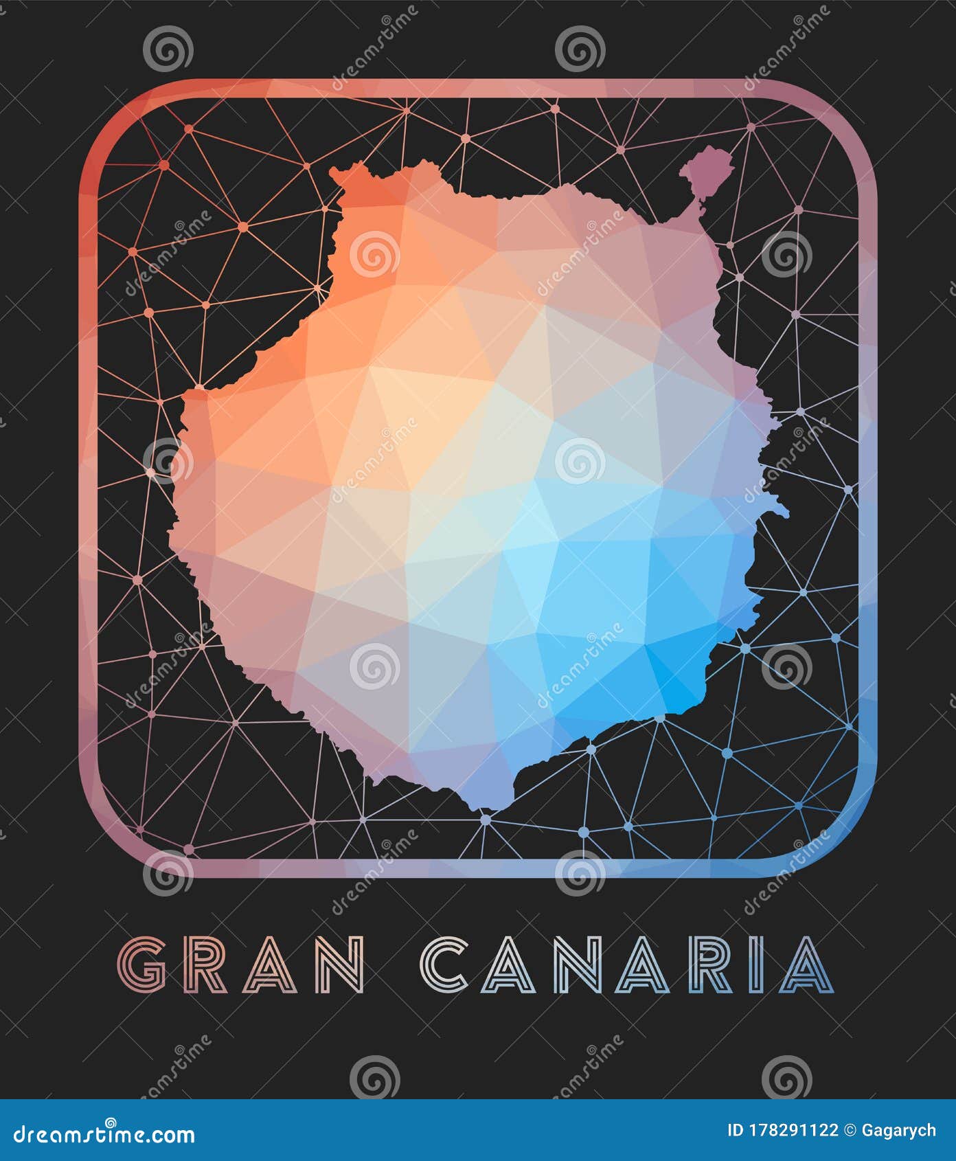 Gran Canaria map design. stock vector. Illustration of isolated - 178291122