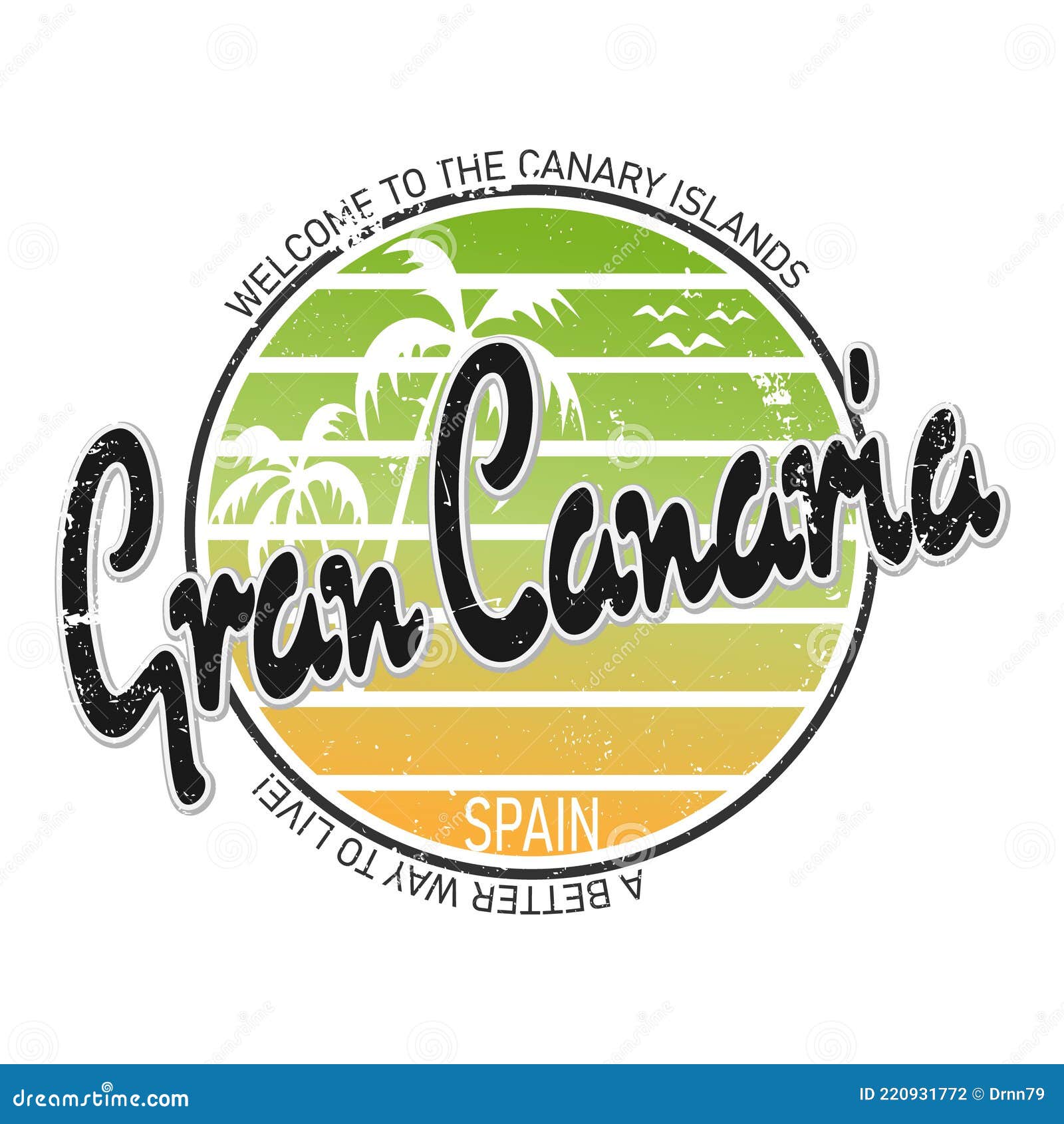 Gran Canaria Travel Rubber Stamp on White Background, Vector ...