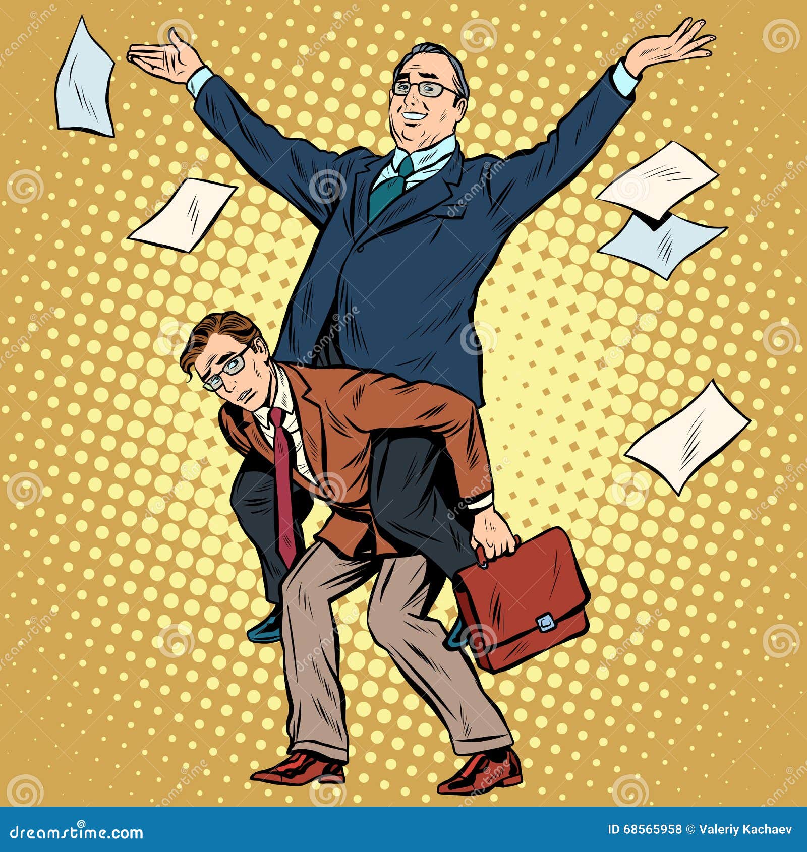 Gran jefe y pequeño hombre ilustración del vector. Ilustración de ...