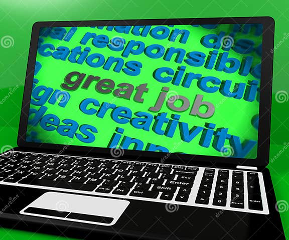 Gran Job Screen Shows Awesome Work Stock de ilustración - Ilustración ...