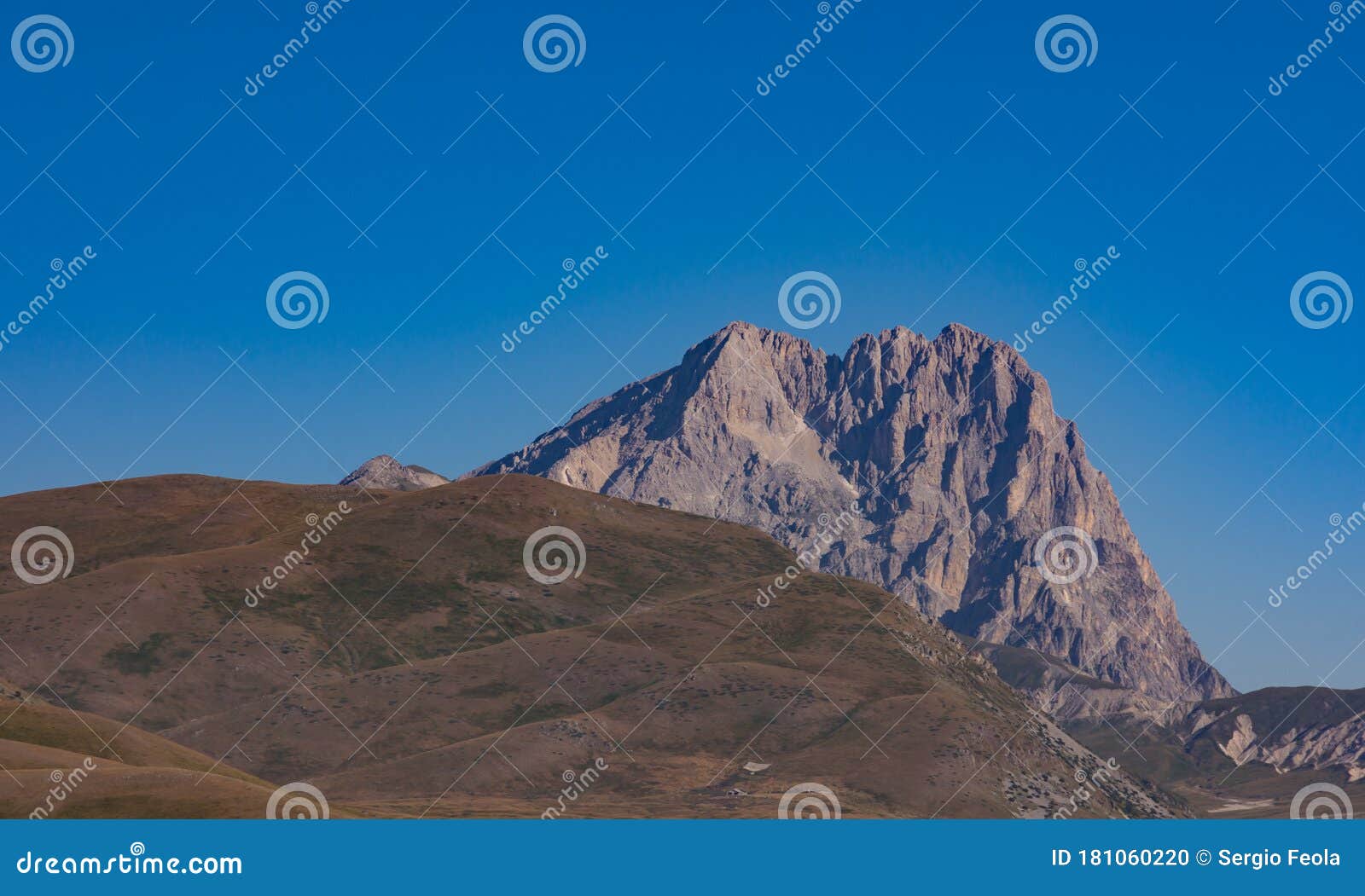 Gran Sasso of Italy stock photo. Image of peaks, clouds - 181060220