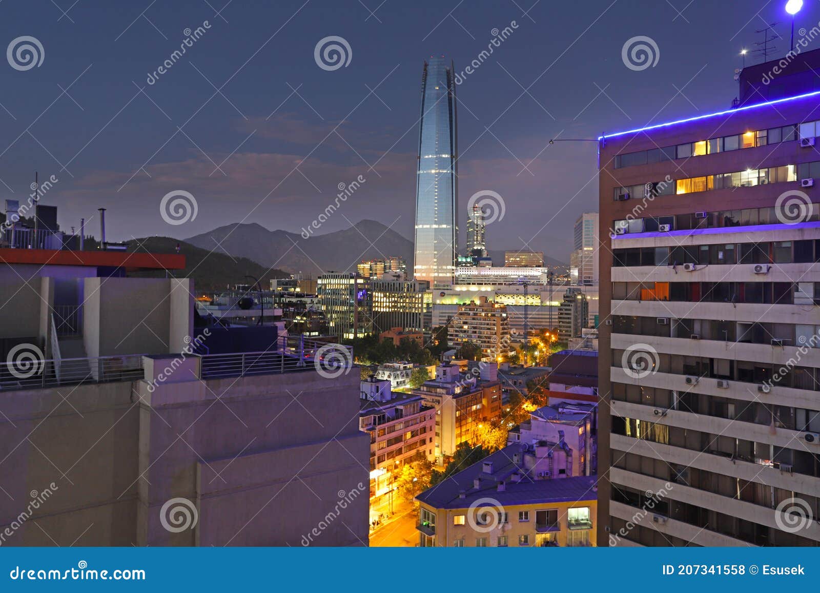 The Gran Torre Santiago editorial stock photo. Image of torre - 207341558