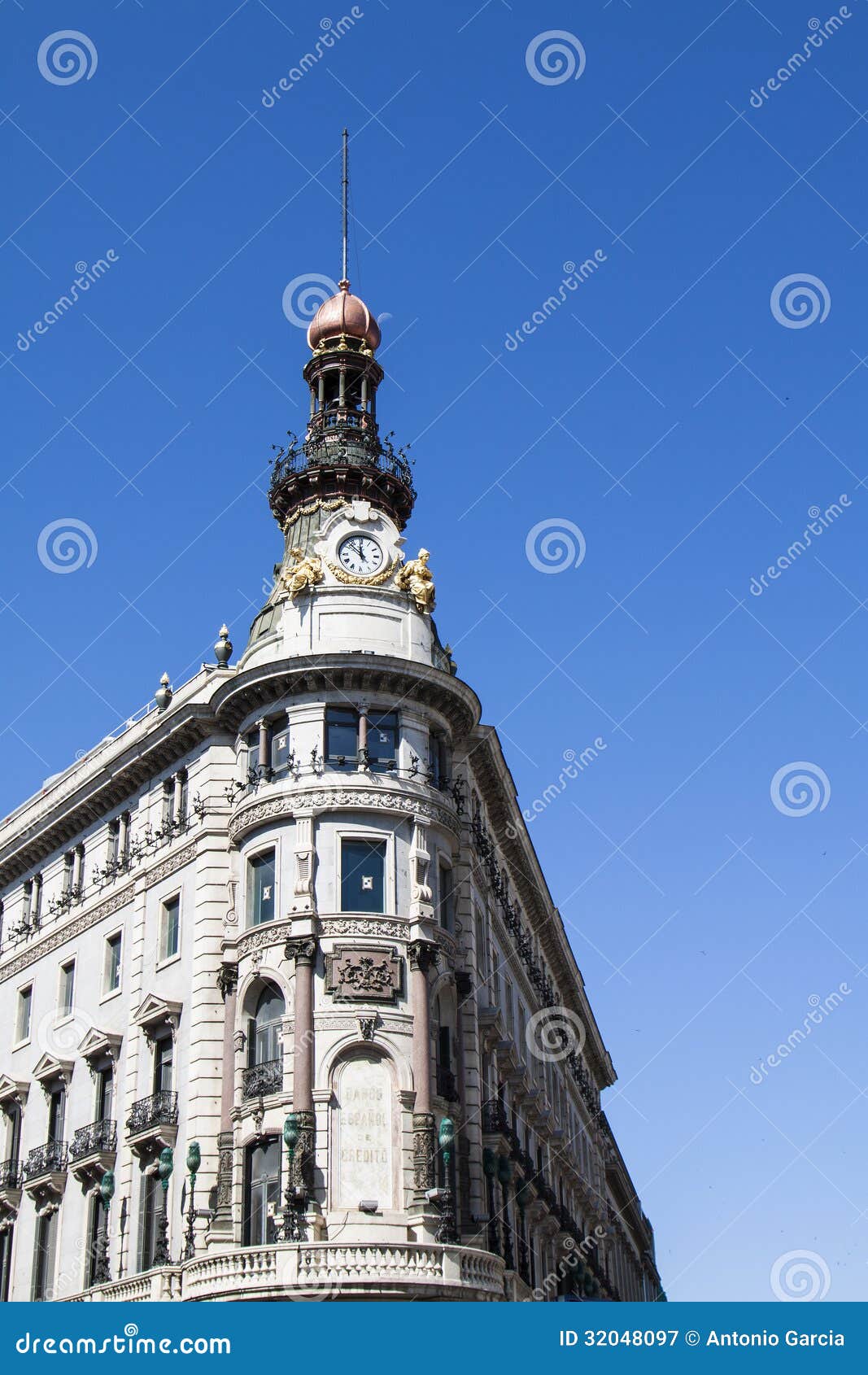 Gran Via buildings, Madrid stock image. Image of dome - 32048097