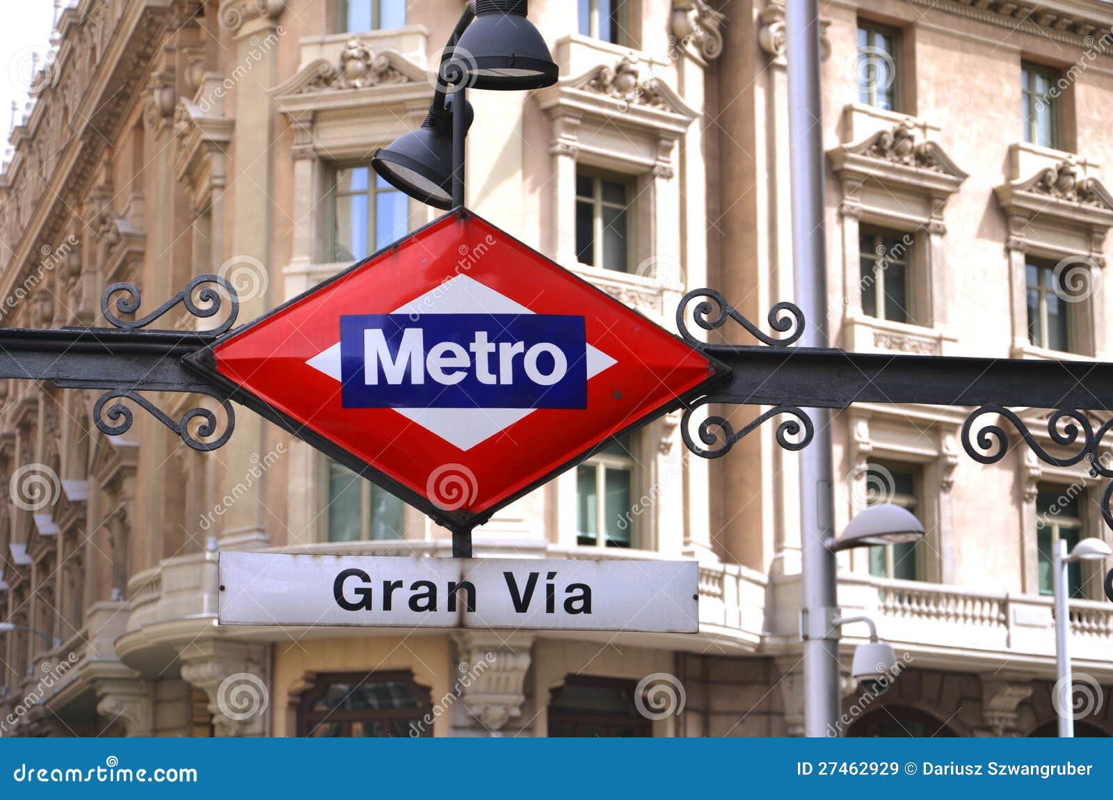 Gran Via Metro Station Sign In Madrid. Editorial Stock Image - Image ...