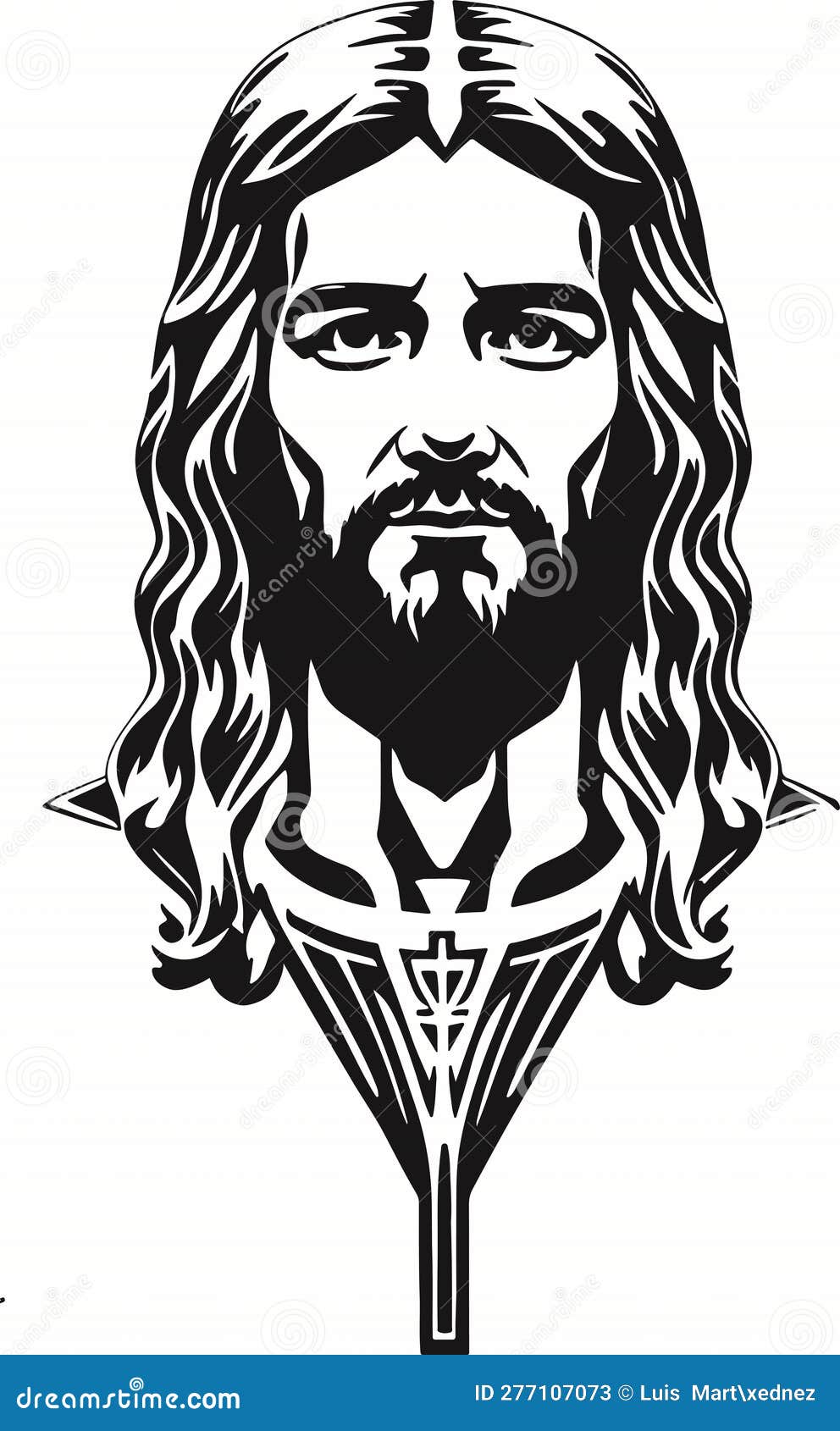 Gran Y Poderoso Vector De Arte De Jesus Christ Ilustración del Vector ...