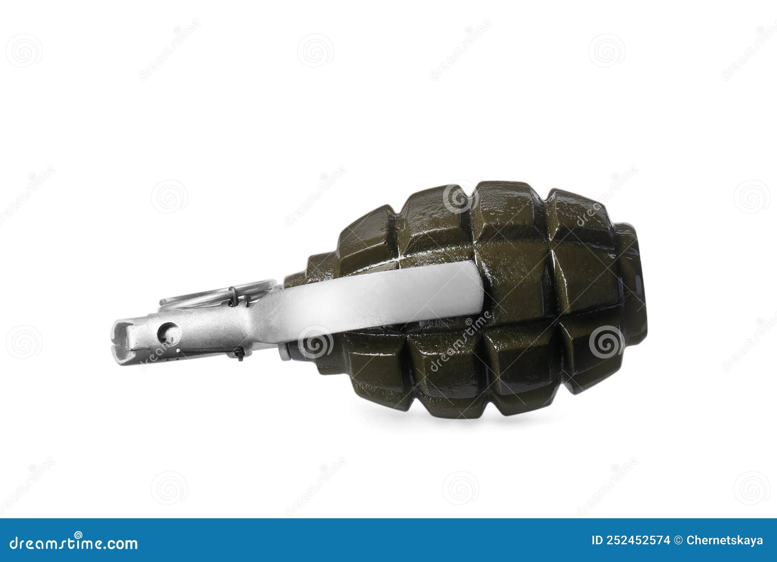 Granada De Mano Aislada En Fondo Blanco. Arma Explosiva Foto de archivo ...