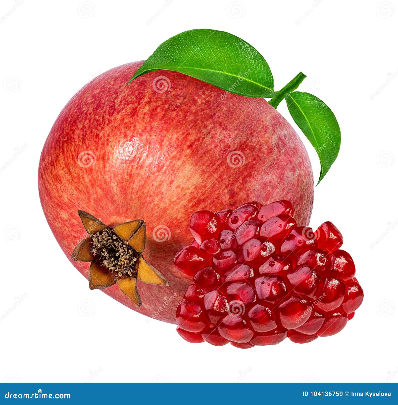 Granada Fresca Aislada En Blanco Imagen de archivo - Imagen de color ...