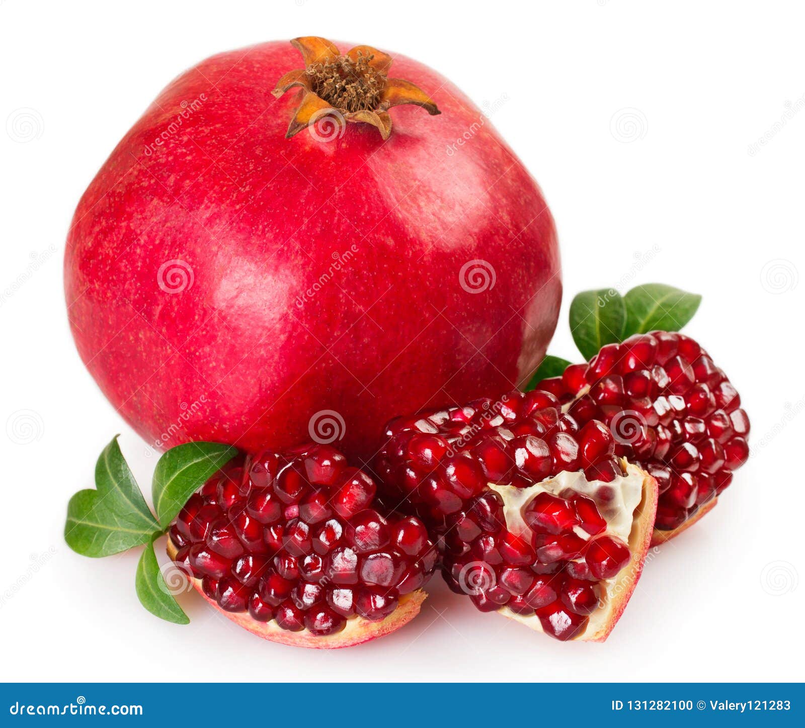 Granada Fresca En El Fondo Blanco Foto de archivo - Imagen de entero ...