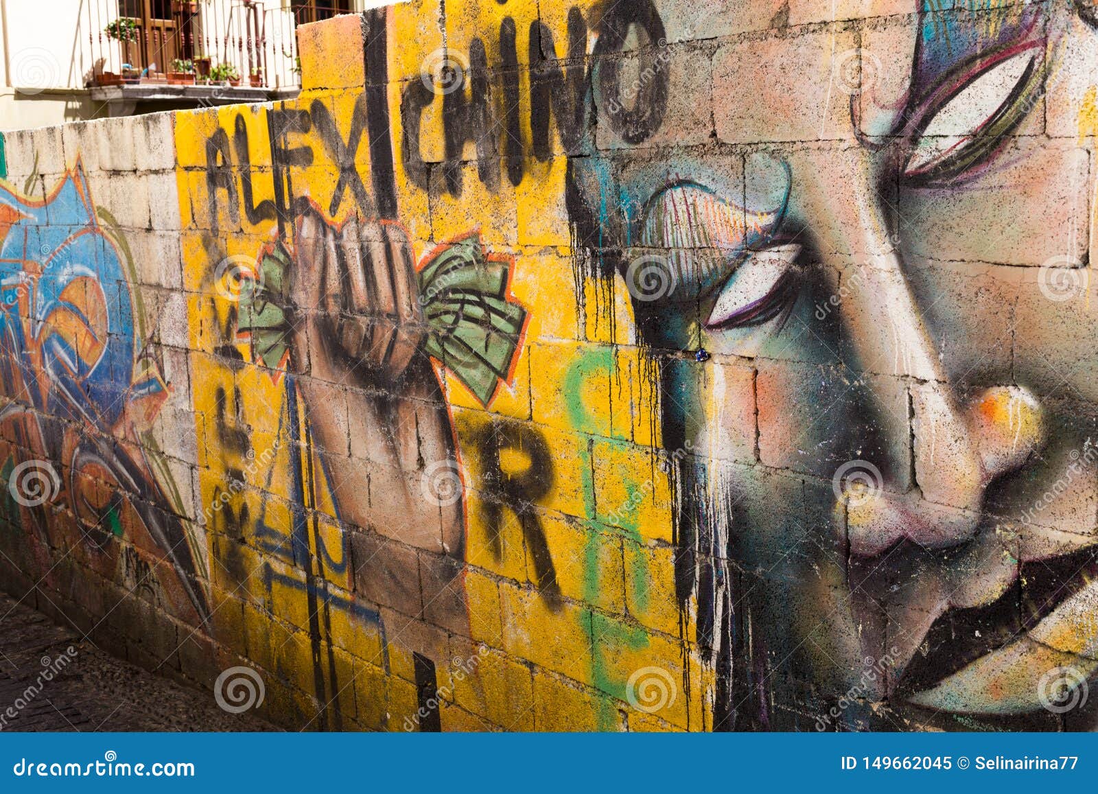Granada, Spain - May 27, 2019: Colorful Graffiti by an Unknown Artist ...