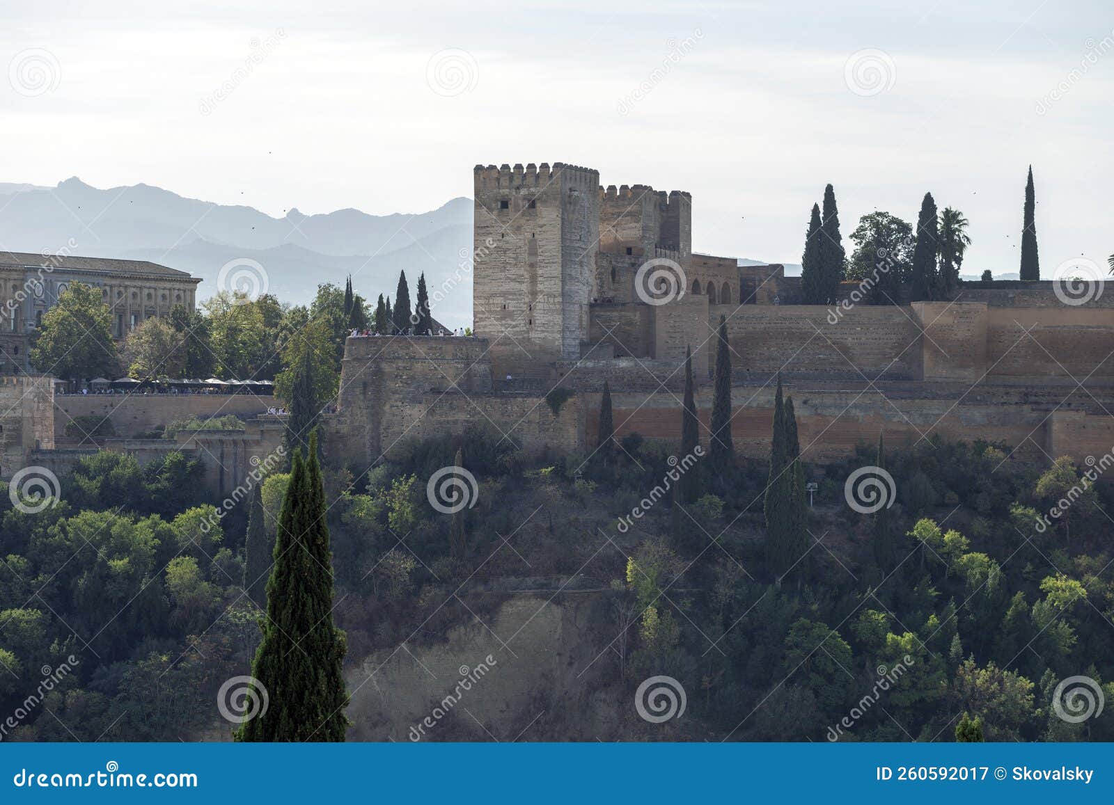 View of the Alhambra in Granada Stock Image - Image of building ...