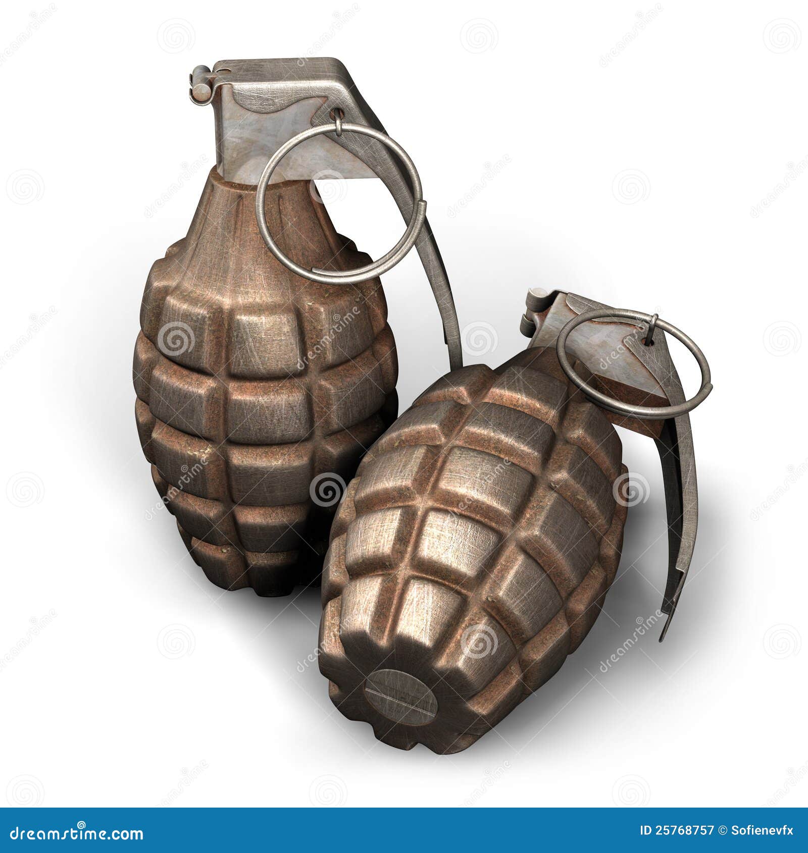 Granadas 3d stock de ilustración. Ilustración de pistola - 25768757