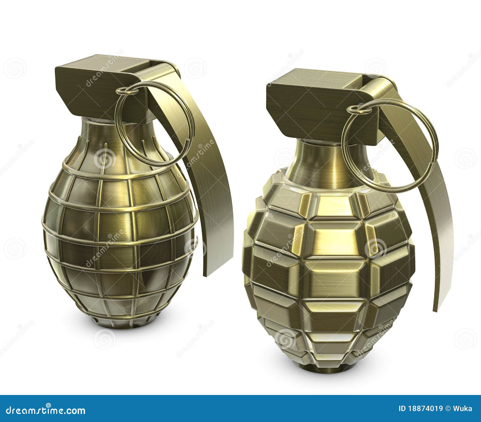 Granadas de mano de oro stock de ilustración. Ilustración de humo ...