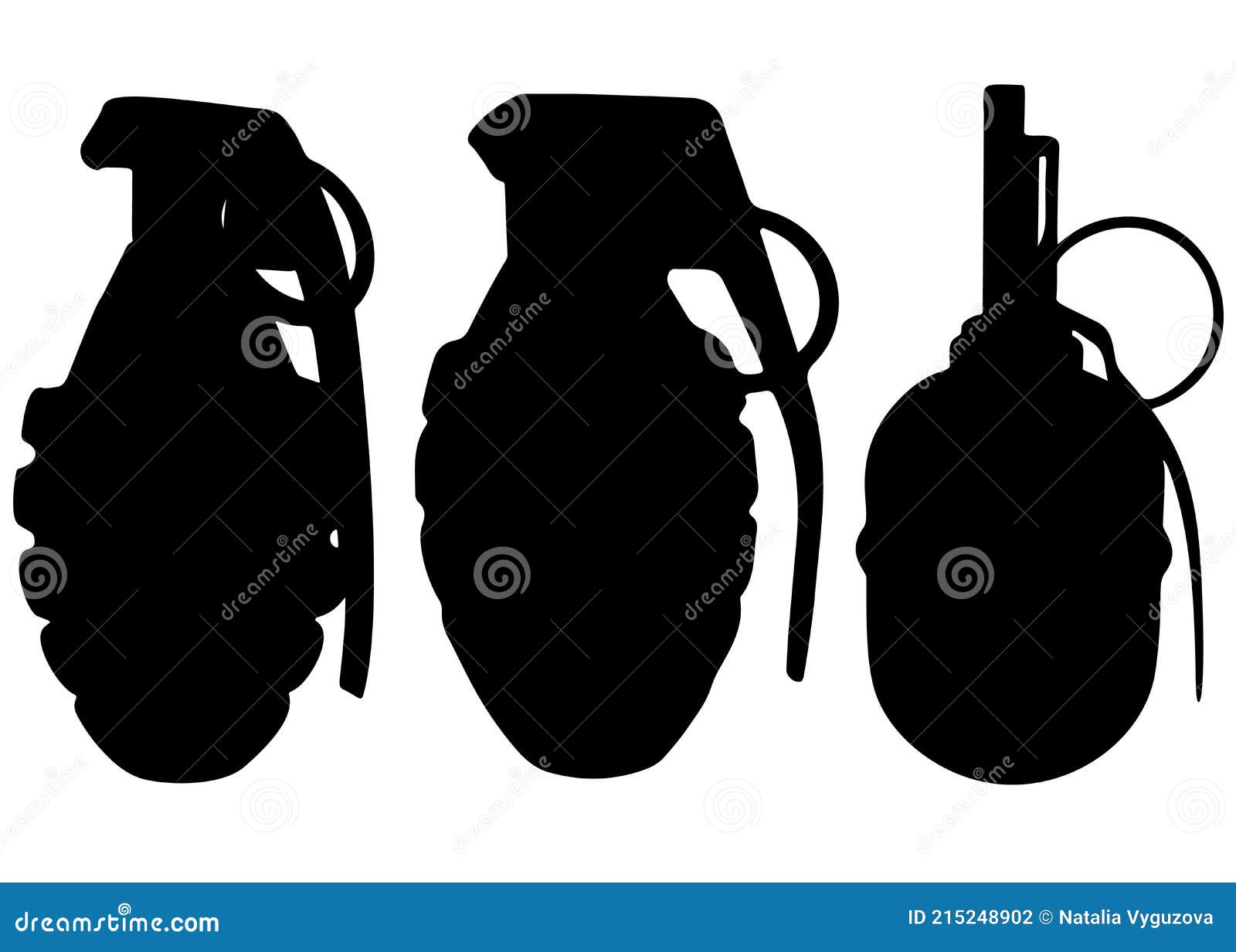 Granadas Militares En Un Conjunto. Ilustración del Vector - Ilustración ...