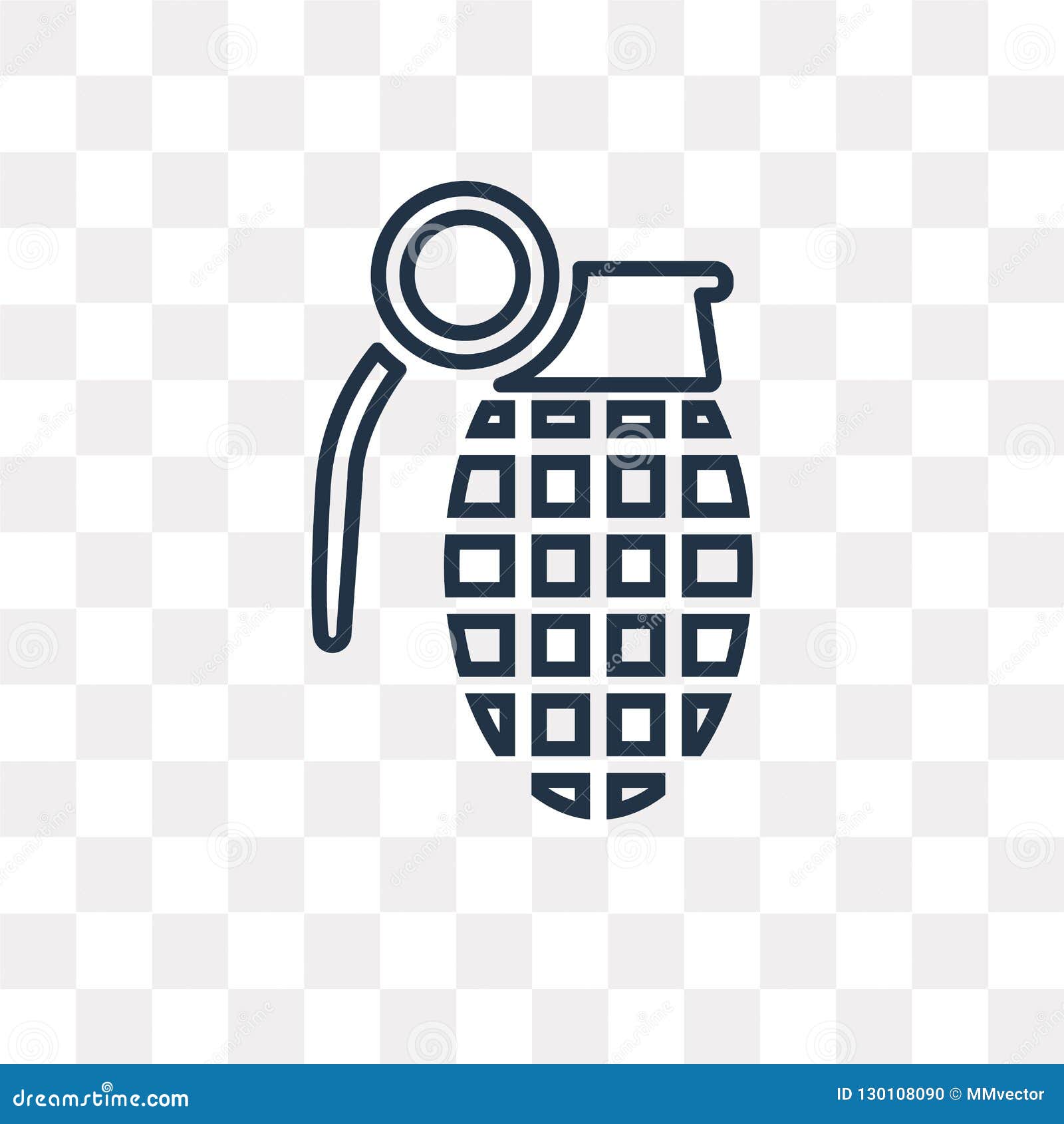 Granade Vector Icon Isolated On Transparent Background, Linear G ...