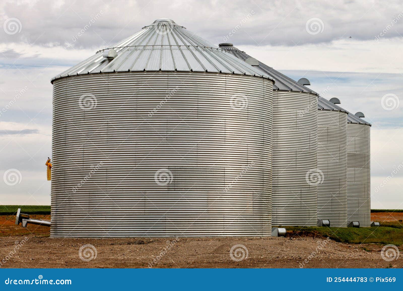 A row of farm Granaries stock image. Image of building - 254444783