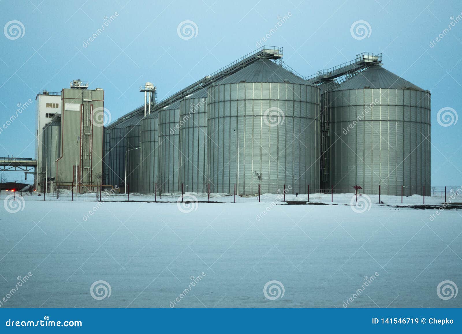 Granaries for Storing Wheat and Other Cereal Grains Stock Image - Image ...