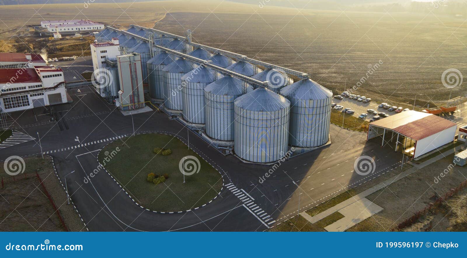 Granaries for Storing Wheat and Other Cereal Grains Stock Image - Image ...