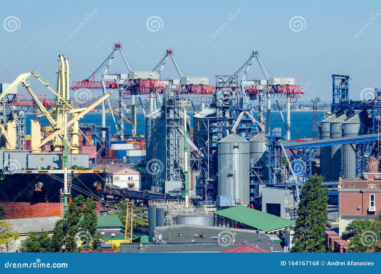 Granary with Containers for Storage and Loading of Grain in the Seaport ...