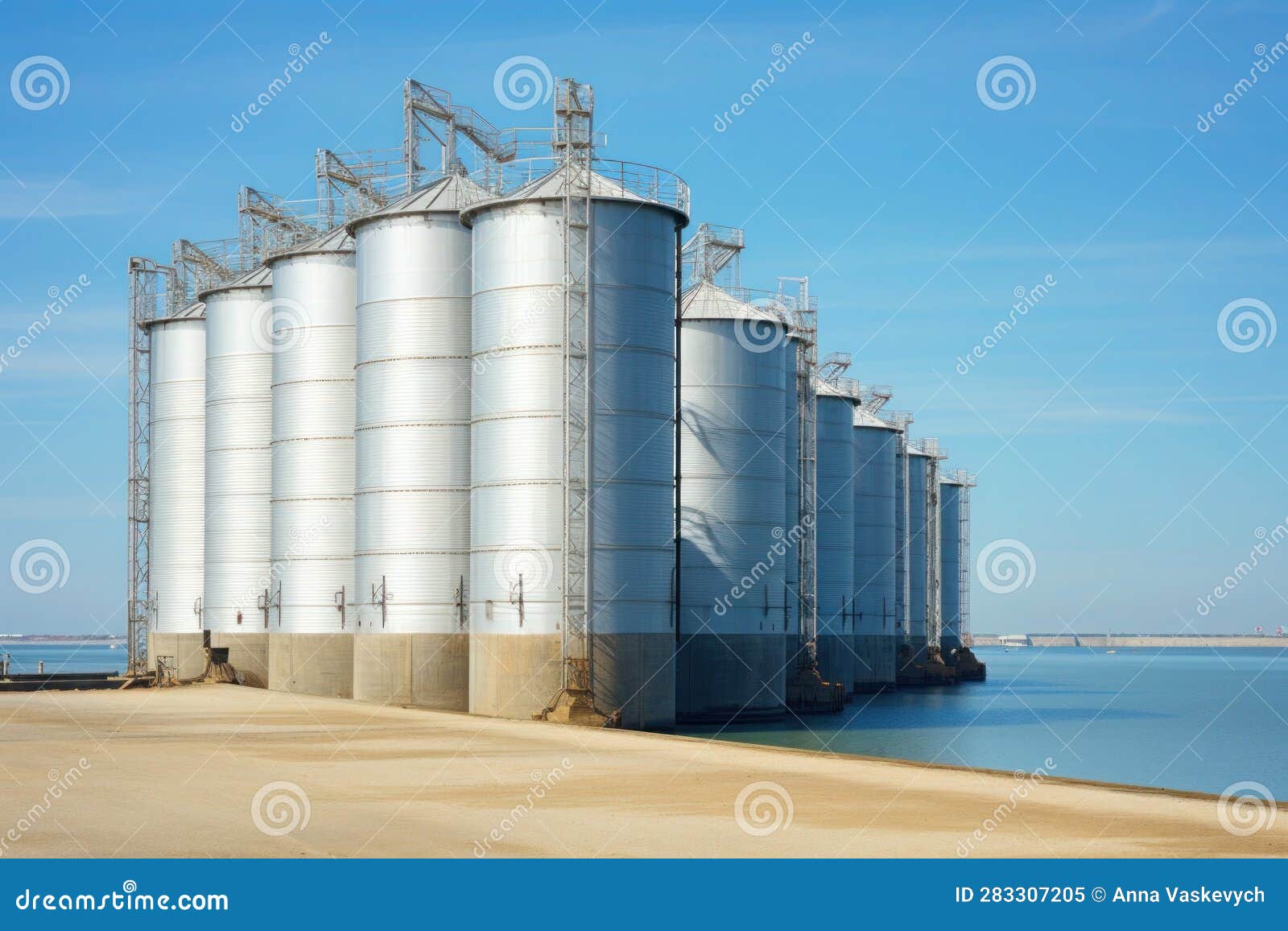 Granary, Metal Structures For Storage And Export Of Wheat. AI Generated ...