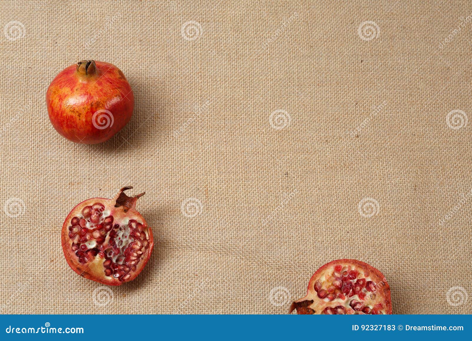 Granat Apple Lying on a Sackcloth Surface Stock Image - Image of fresh ...