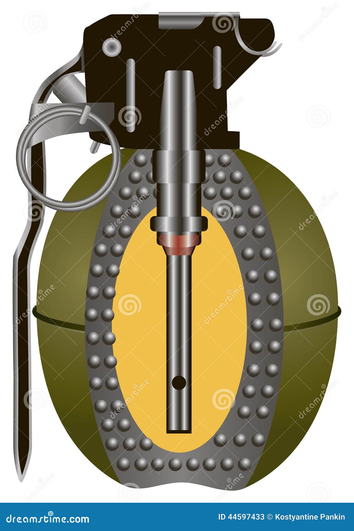 Granata a Mano Della Struttura Interna Illustrazione Vettoriale ...