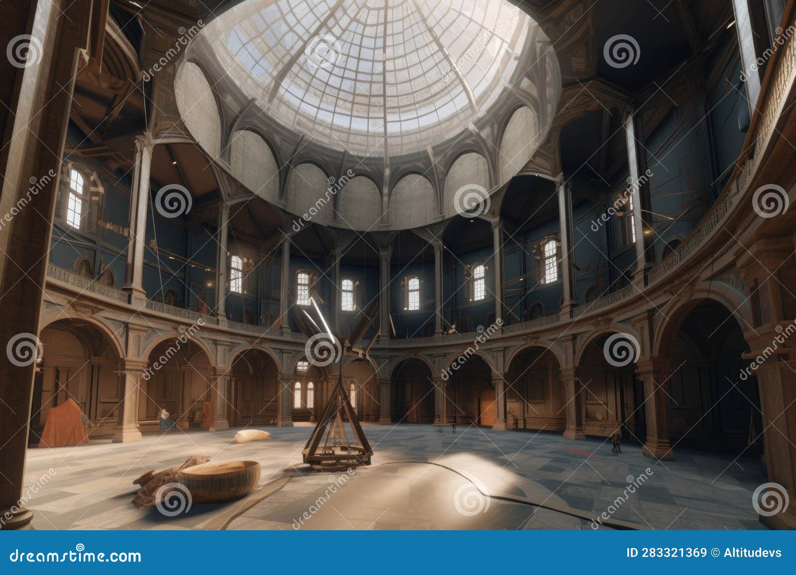 A Grand Architectural Space, Built To Scale in Virtual Reality Stock ...