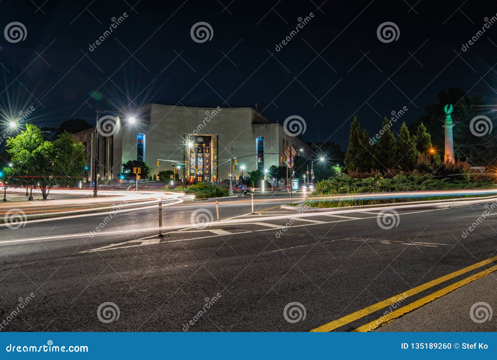 Grand Army Plaza at Night stock photo. Image of travel - 135189260