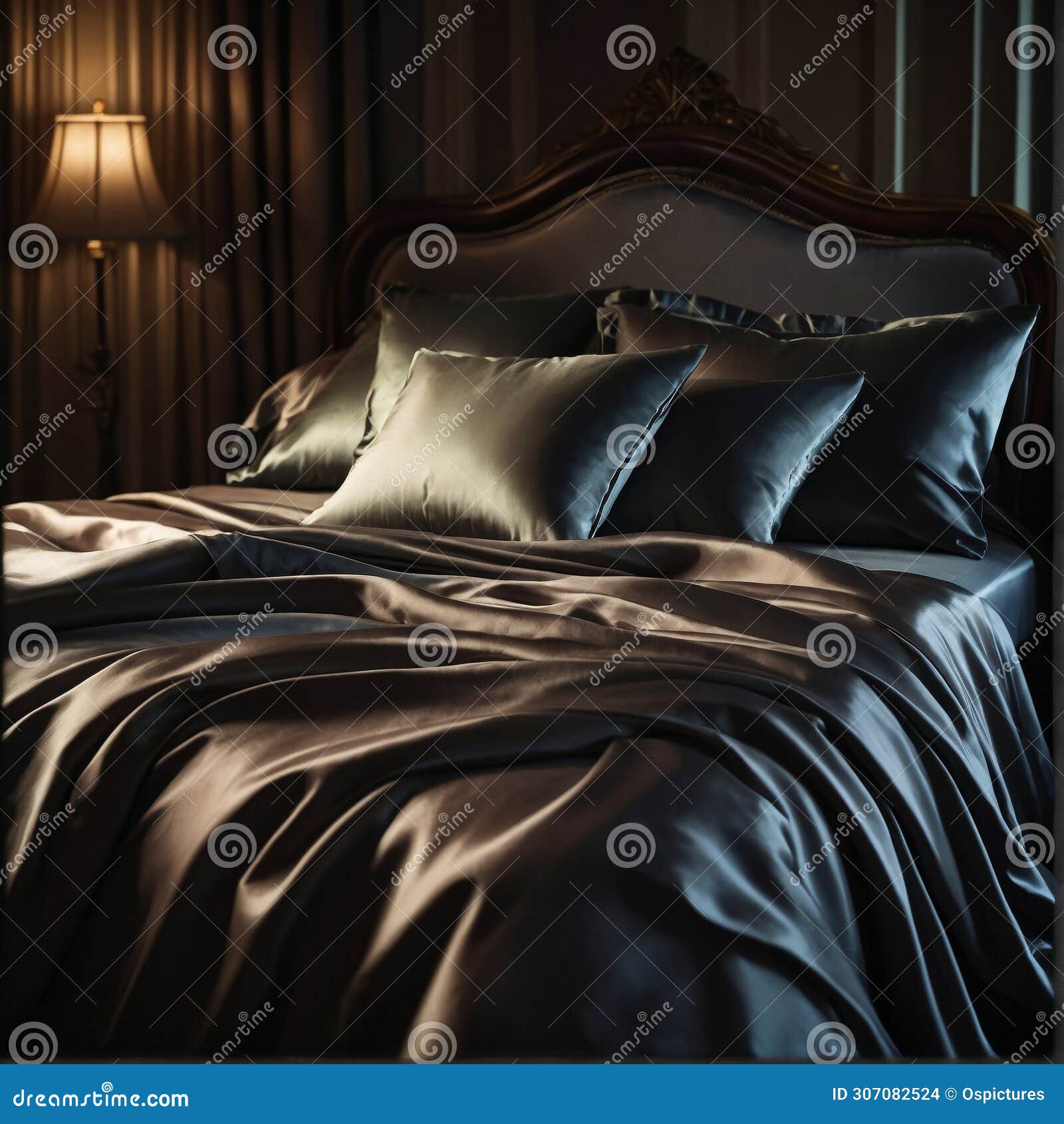 Midnight Elegance stock illustration. Illustration of bedding - 307082524