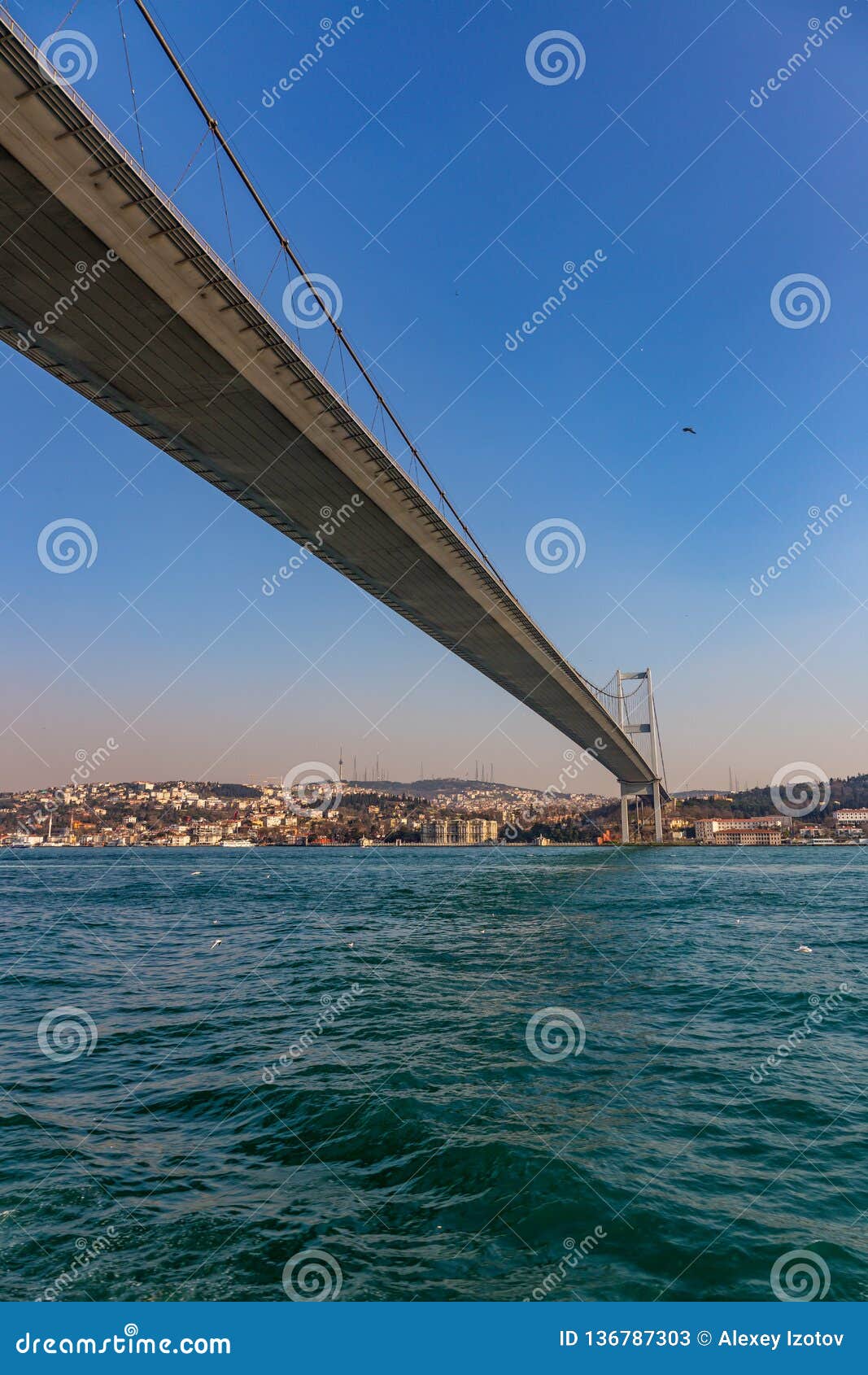 The Grand Bridge of Sultan Mehmed Fatih through the Bosphorus, Turkey ...