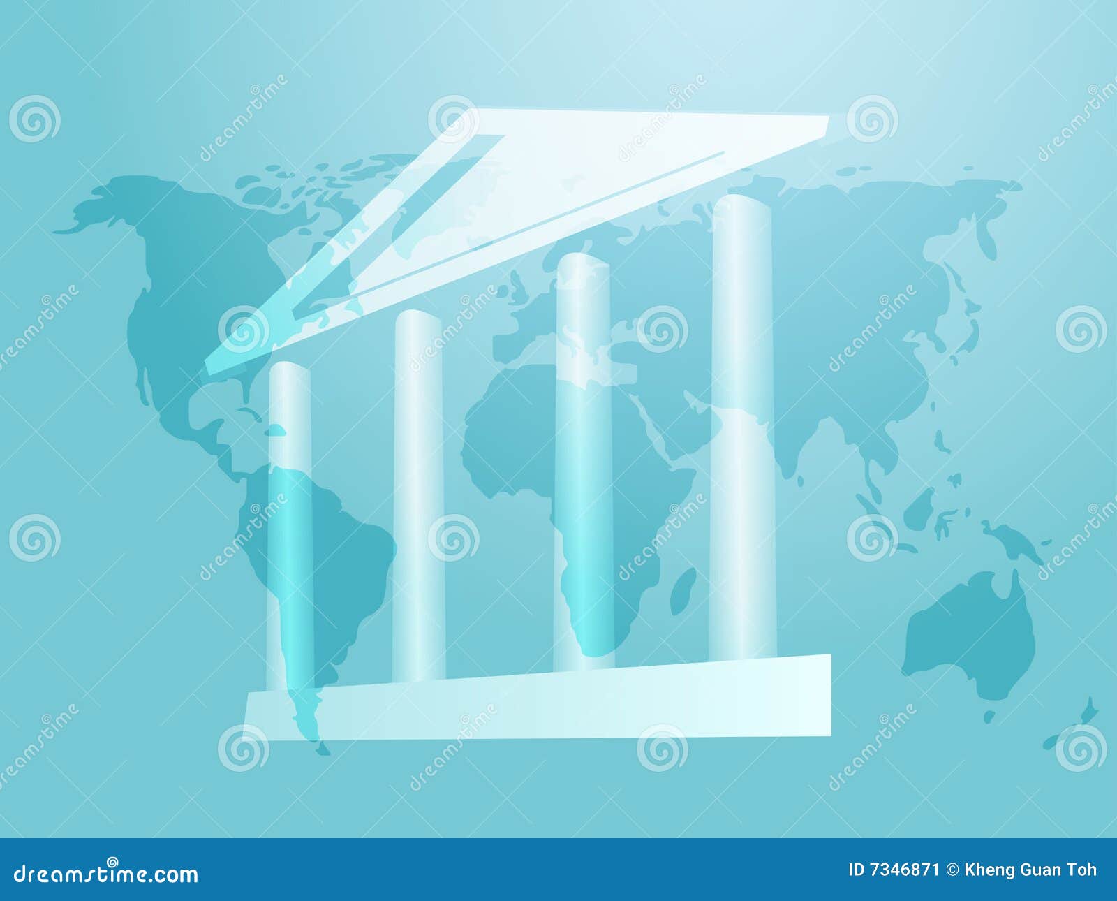 Grand Building With Pillars Vector Illustration | CartoonDealer.com ...