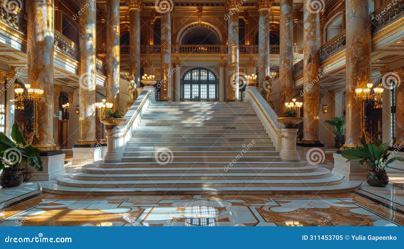 Grand Building with Numerous Stairs Stock Image - Image of modern ...