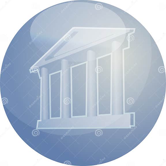 Grand Building with Pillars Stock Illustration - Illustration of ...