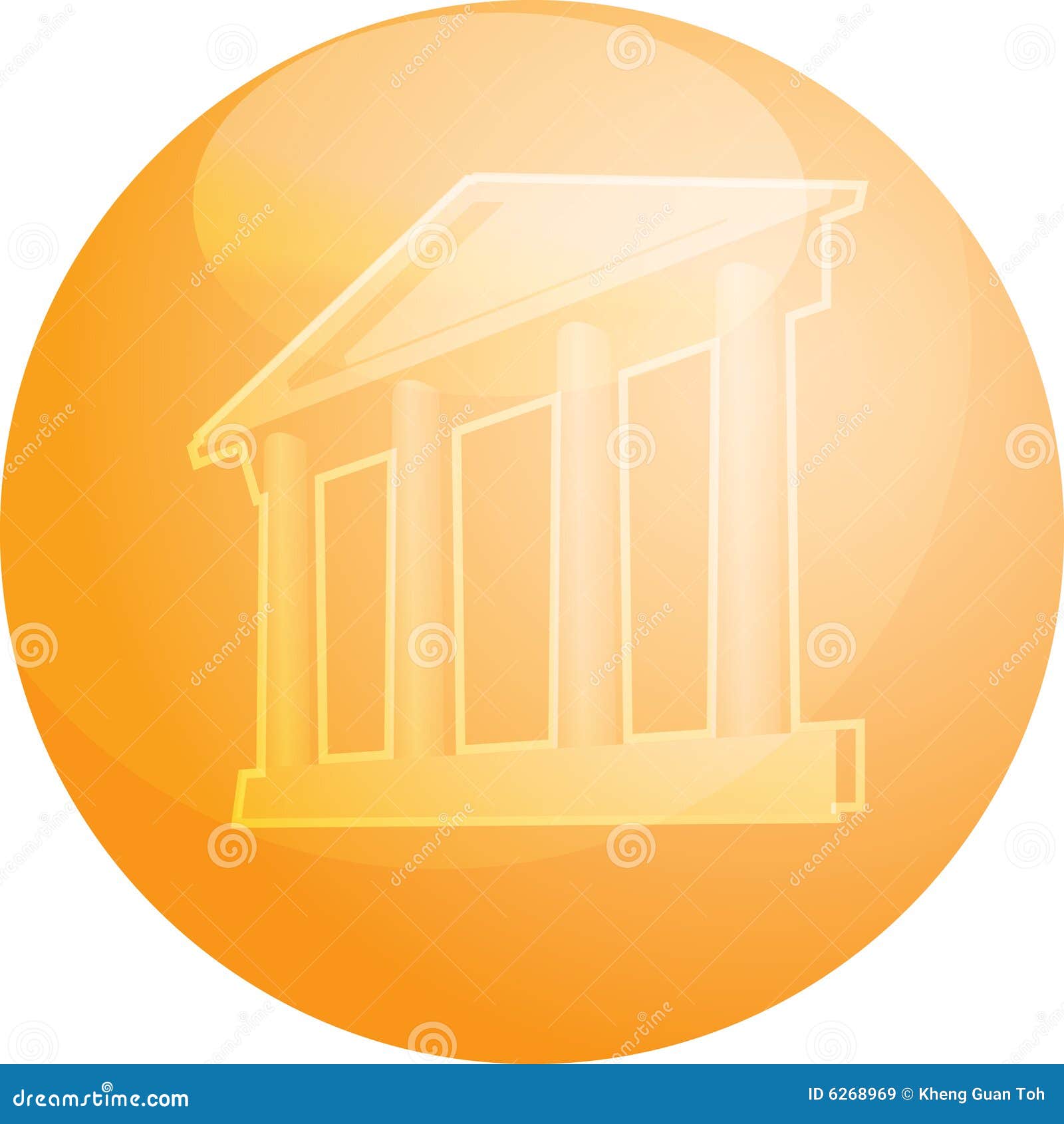 Grand Building With Pillars Vector Illustration | CartoonDealer.com ...