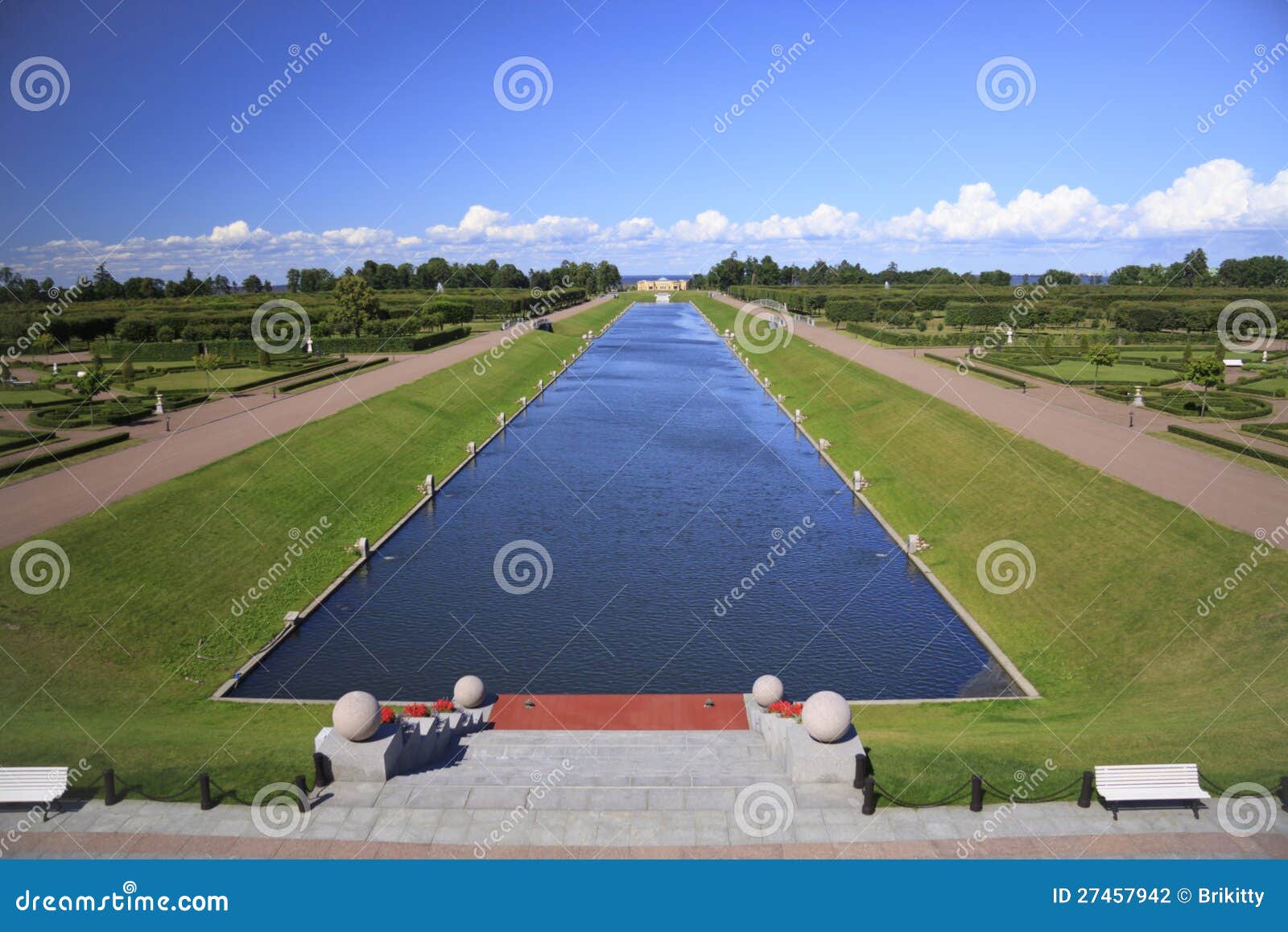 Grand Canal of the Constantine Palace, Strelna Stock Photo - Image of ...