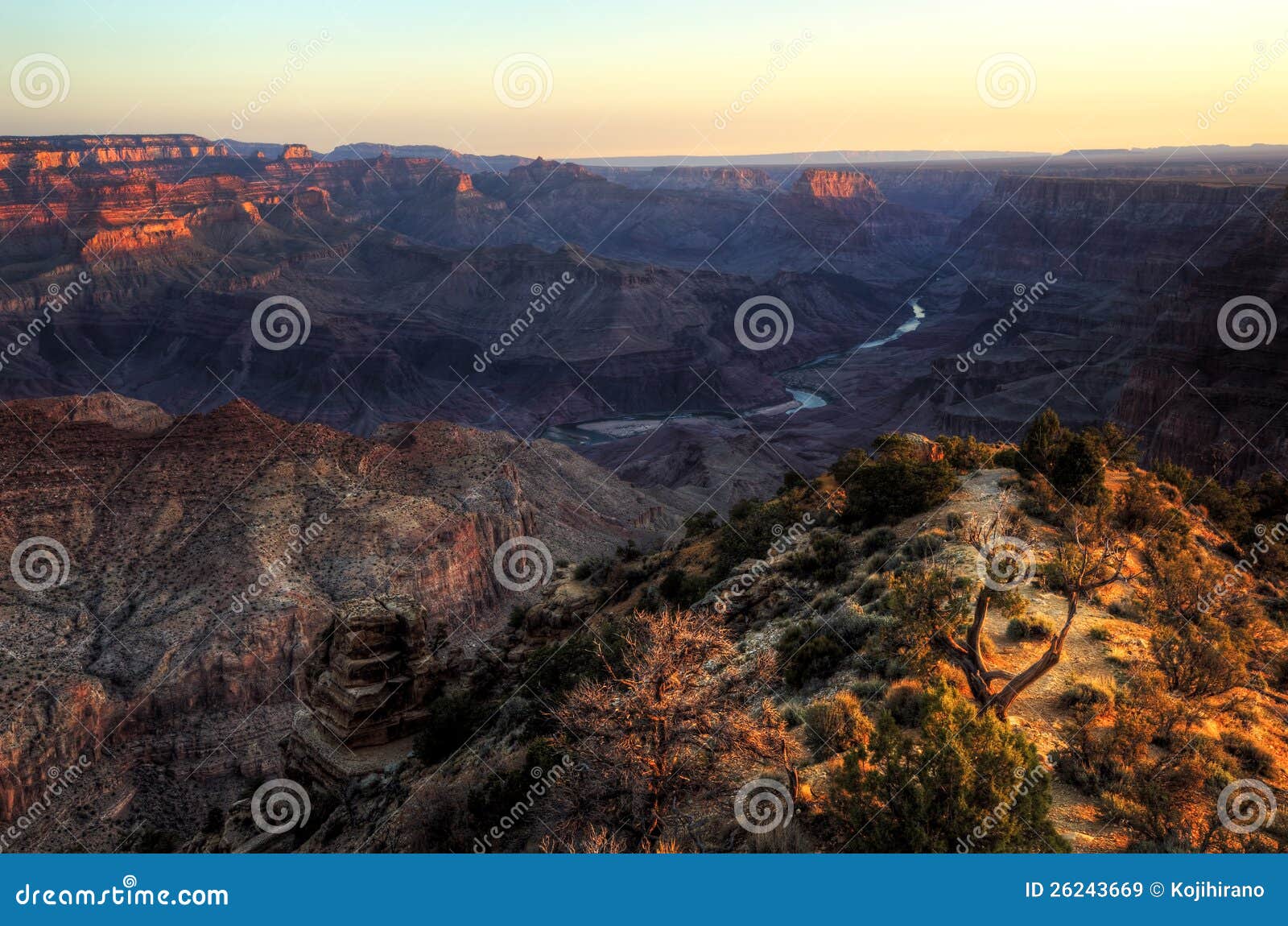 Grand Canyon, Desert View Point Sunrise Stock Image - Image of ...