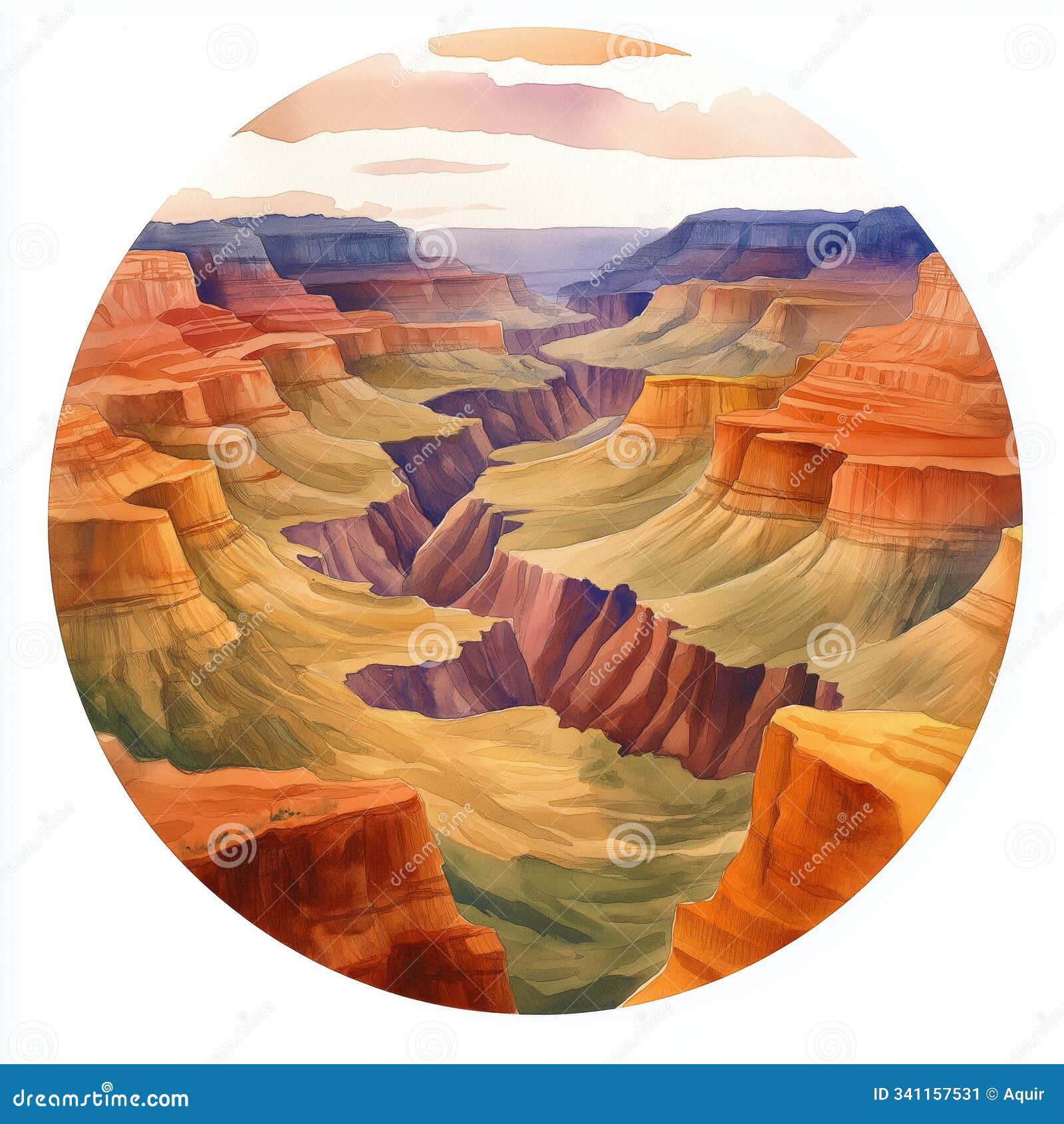 Grand Canyon. Grand Canyon Hand-drawn Comic Illustration. Vector Doodle ...