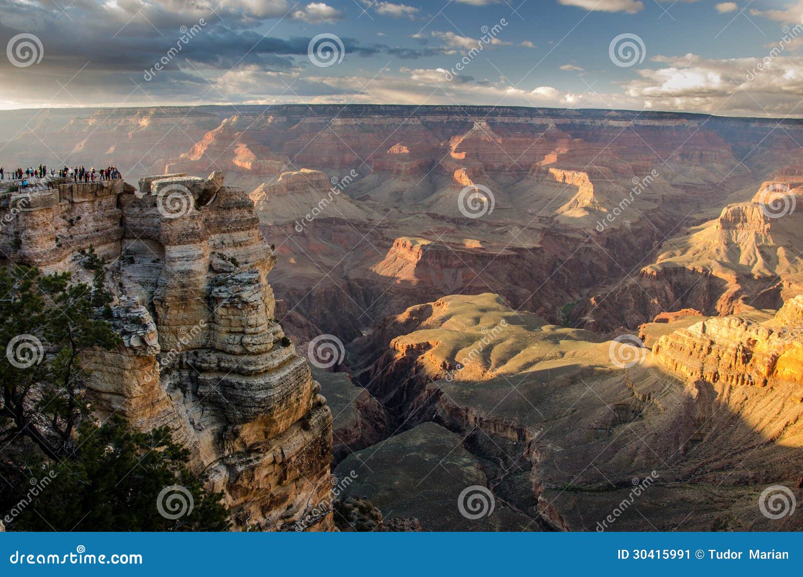 The Grand Canyon Mather Point Stock Image - Image of clouds, skies ...