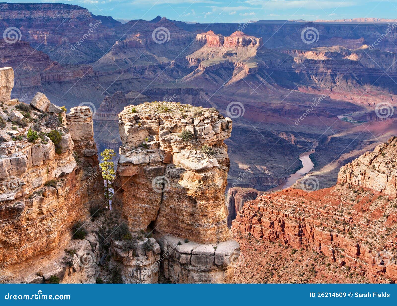Grand Canyon South Rim Overlook Stock Image - Image of canyon ...