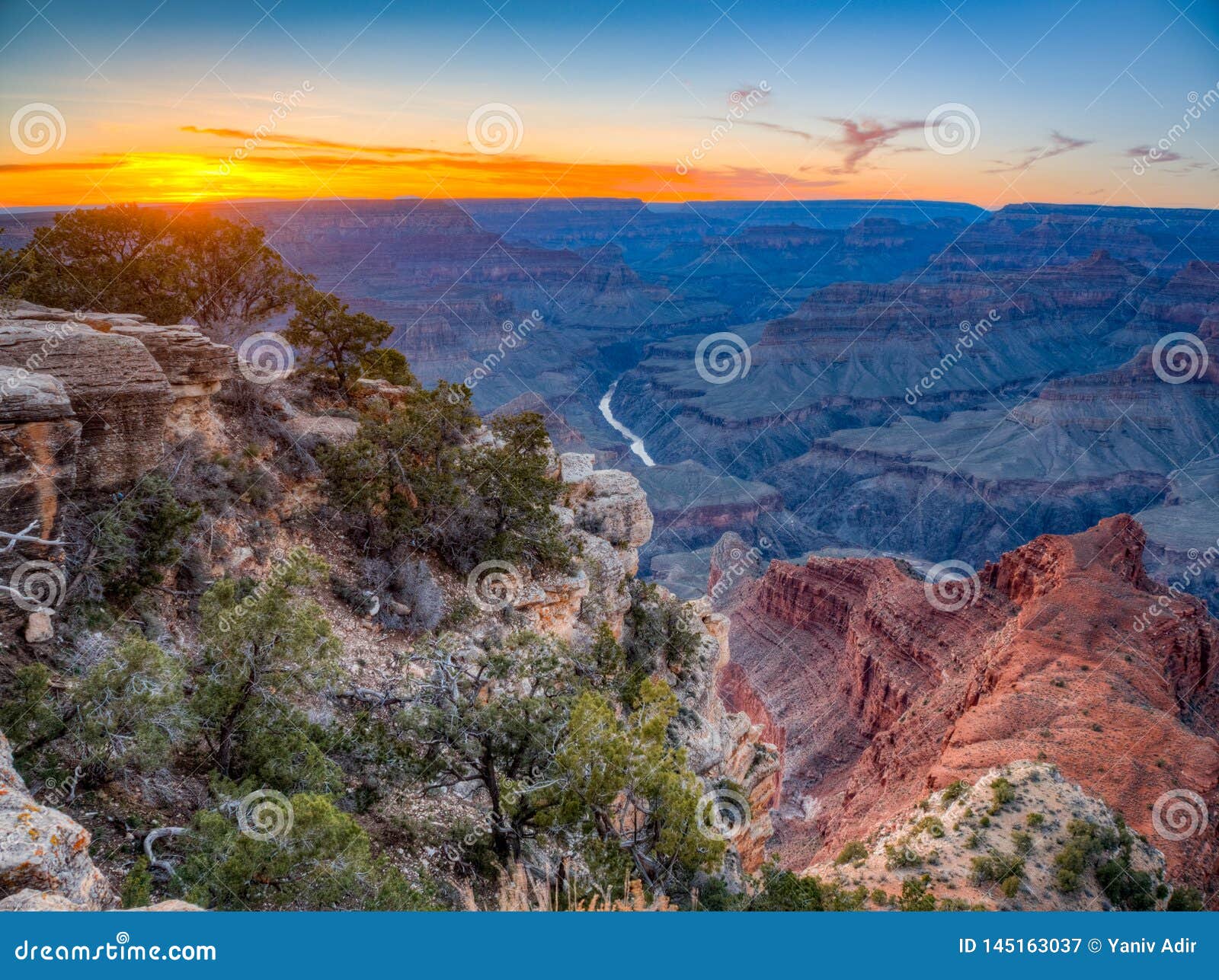 Grand Canyon Sunset stock image. Image of south, sunset - 145163037