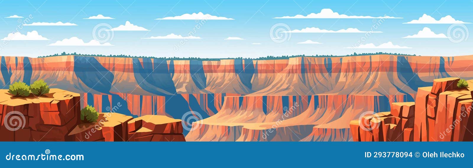 Grand Canyon Vector Simple 3d Smooth Cut and Paste Isolated ...