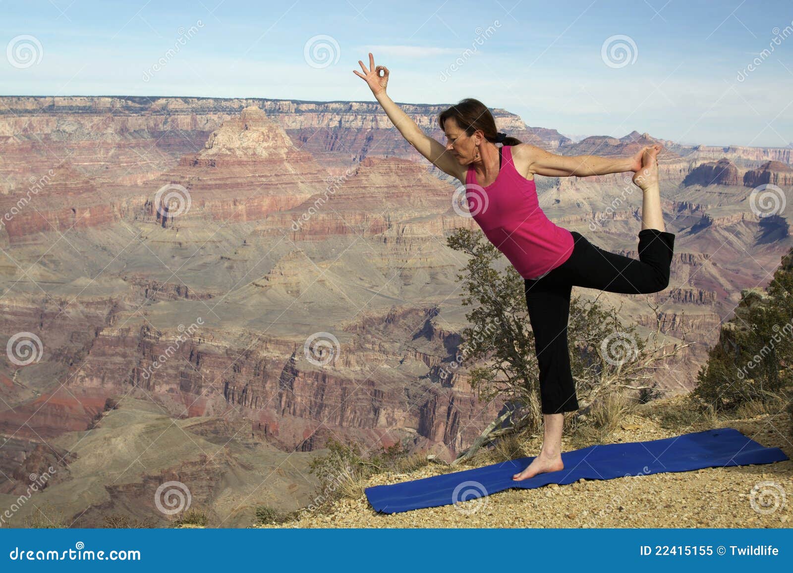 Grand Canyon Yoga stock image. Image of desert, cliff - 22415155