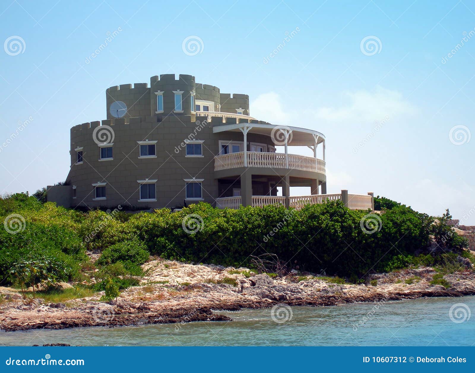 Grand Castle Style Home on Grand Cayman Stock Photo - Image of castle ...
